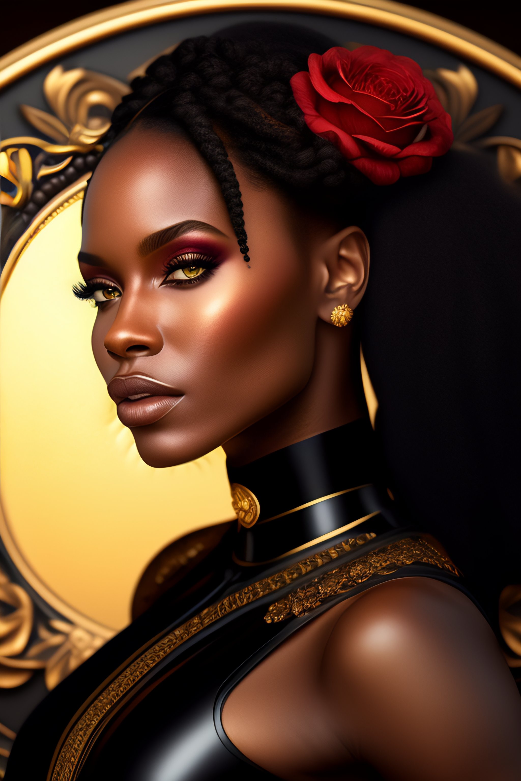 Lexica - Portrait of ::::: black cupid with beautiful braids, centered ...