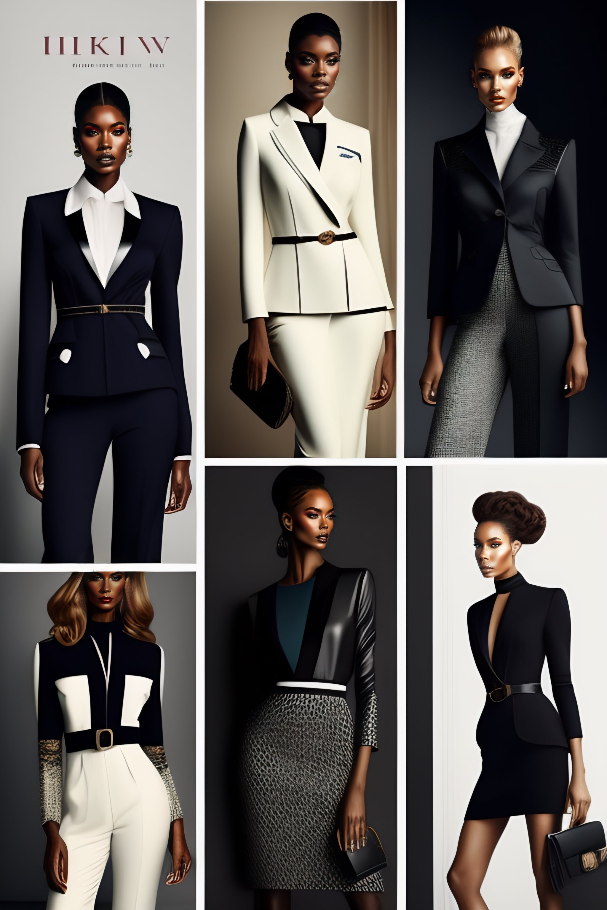 Lexica - Fashion catalogue in mid-century modern style with suits for ...