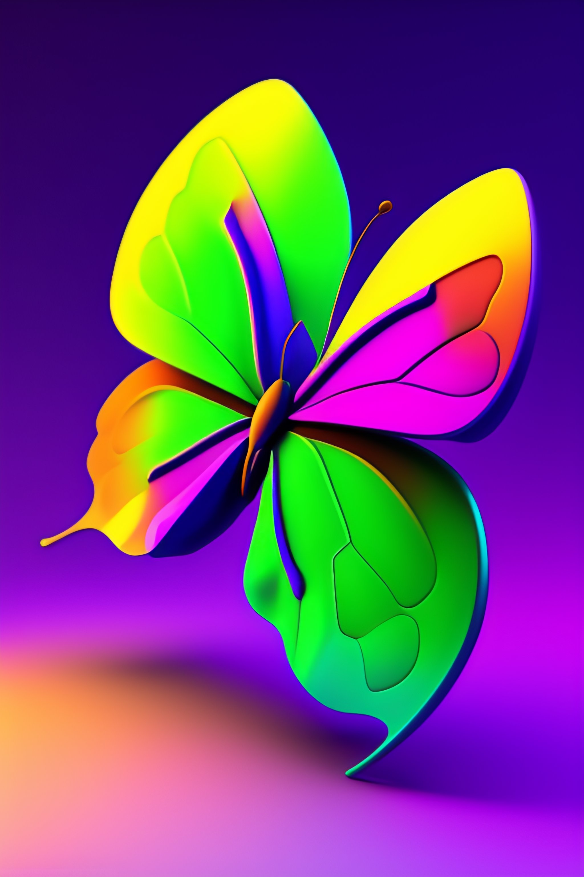 Lexica - 3d low poly butterfly, green and purple colors, step gradient ...