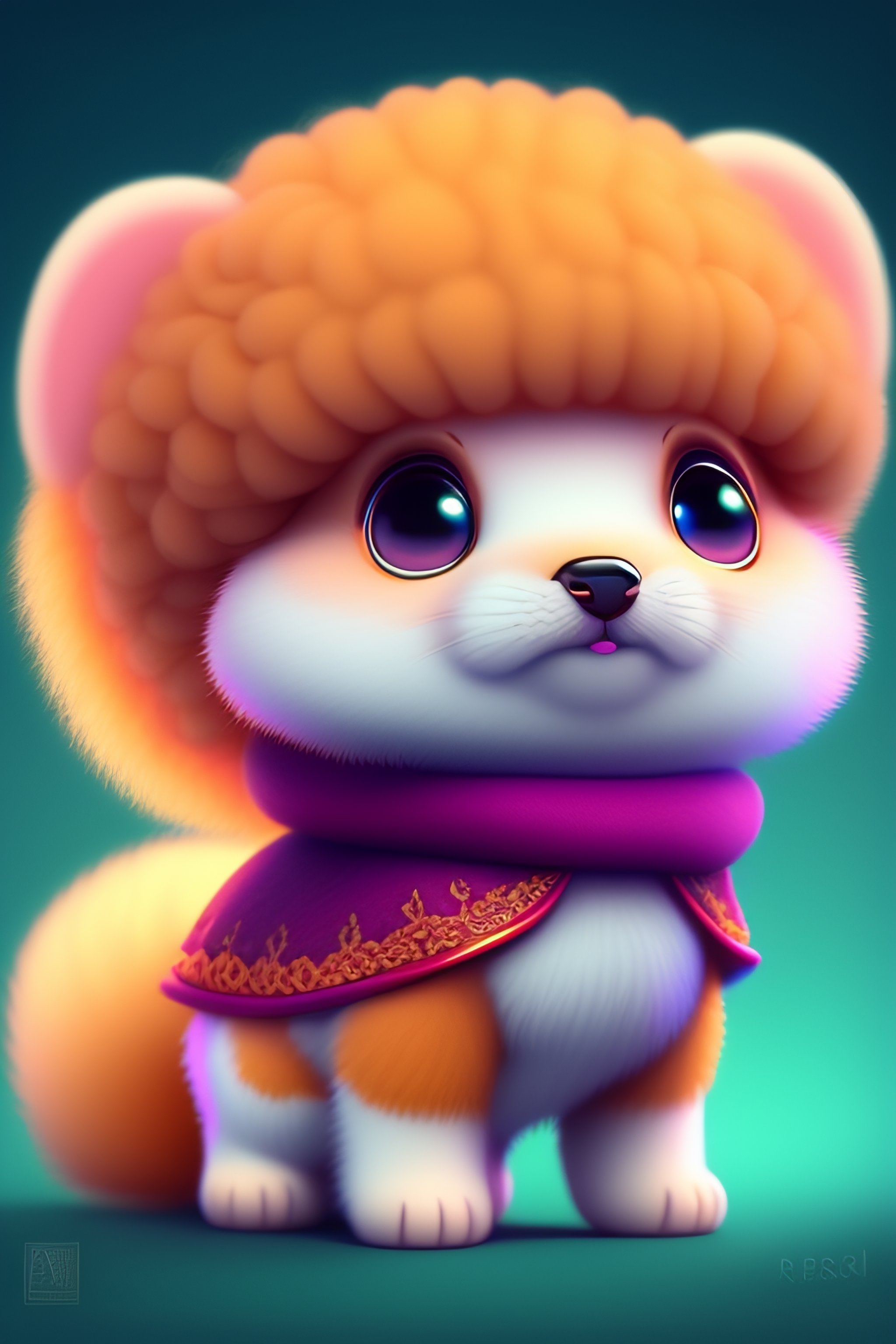 Lexica - Cute and adorable cartoon fluffy baby rhea, fantasy, dreamlike ...
