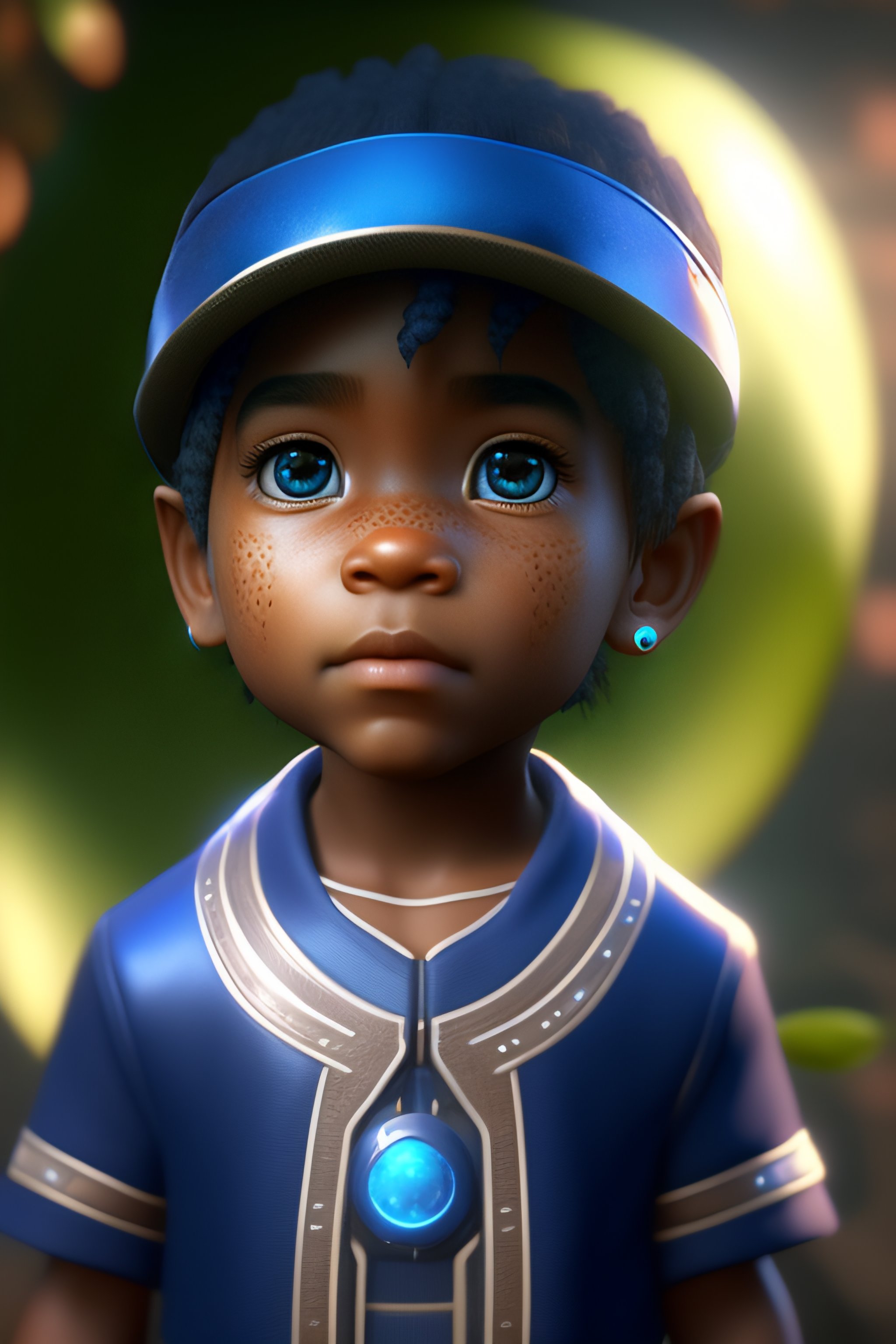 Lexica - Creation Avatar Jake Sully kid, cute big circular reflective ...