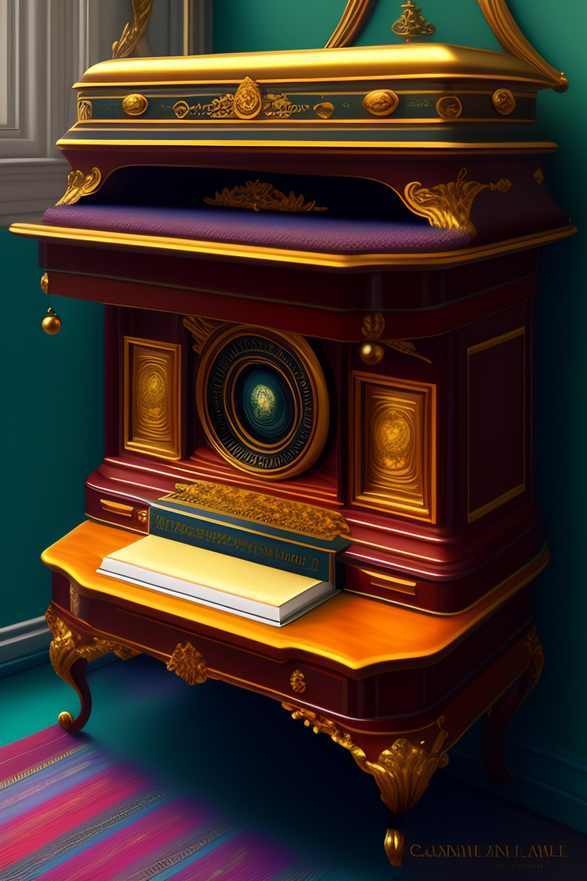 Lexica - Beautiful award winning retro painting, desk work, extreme ...