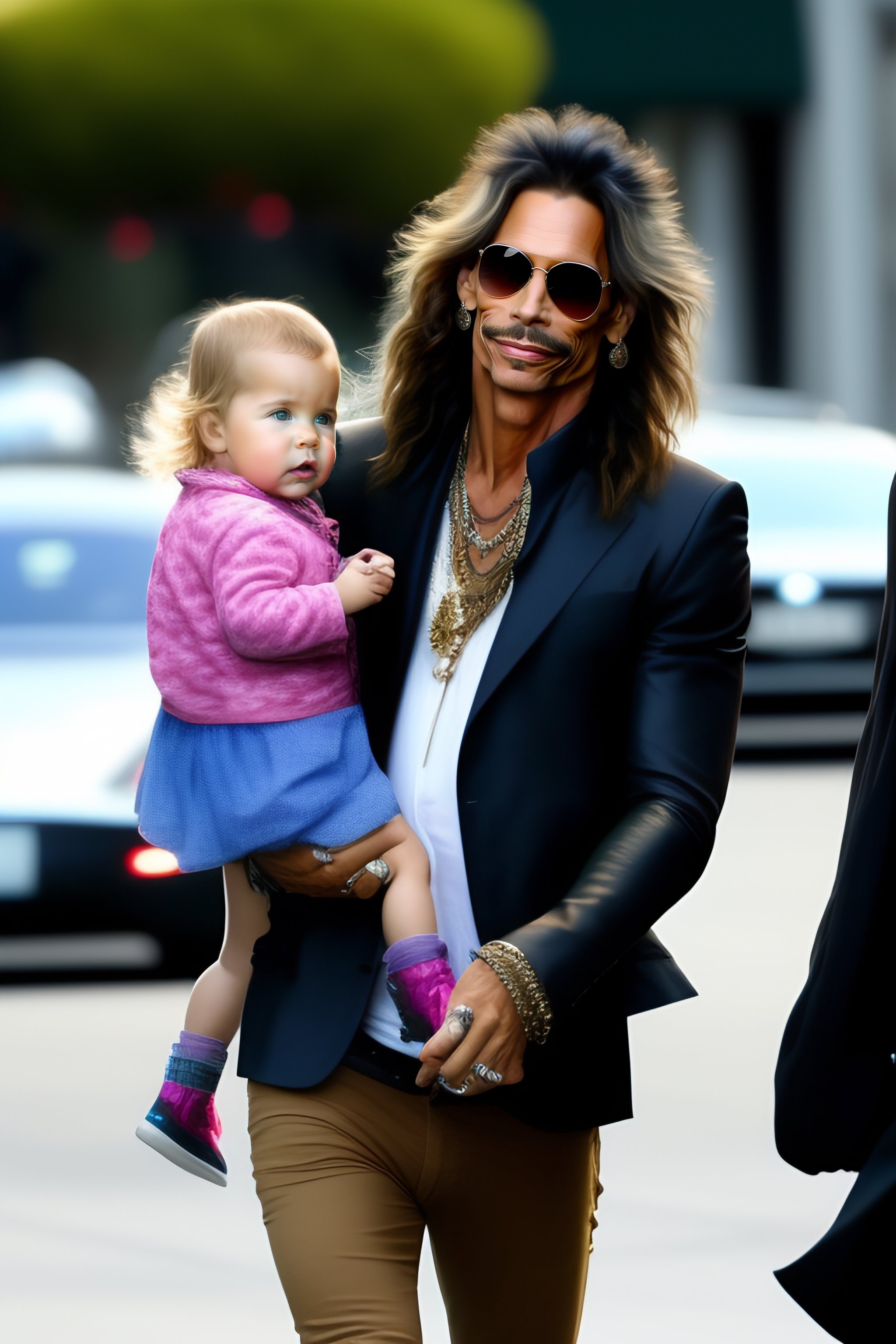 Lexica - Steven Tyler holding a baby Steven Tyler while holding hands ...