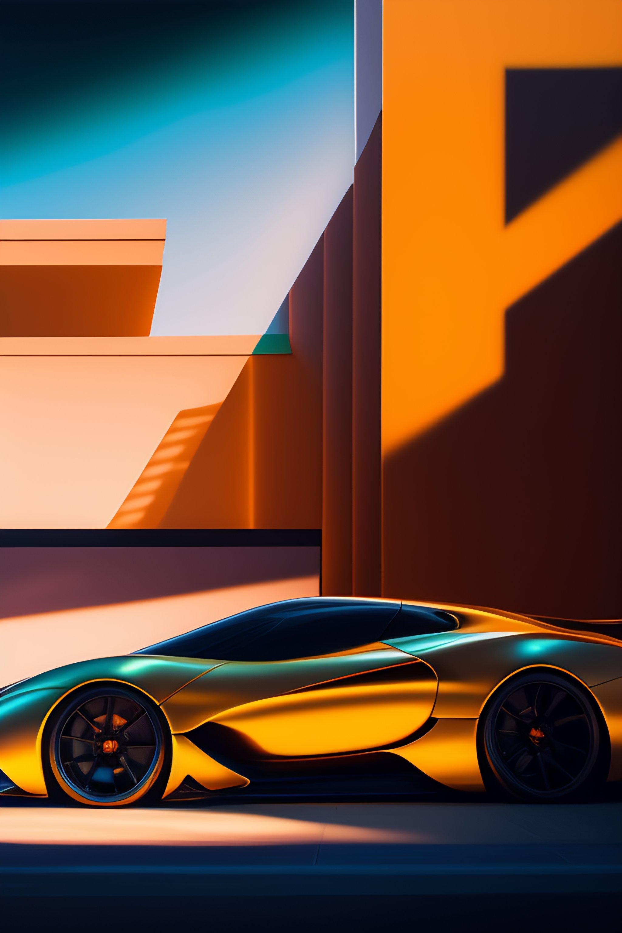 Lexica - A super sport car in the city, painting, expressionism ...