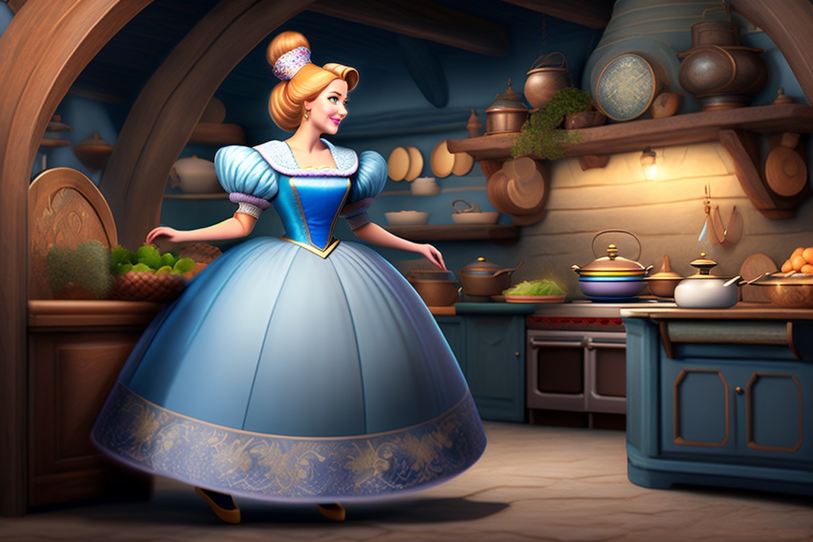 Lexica - Cinderella character kitchen