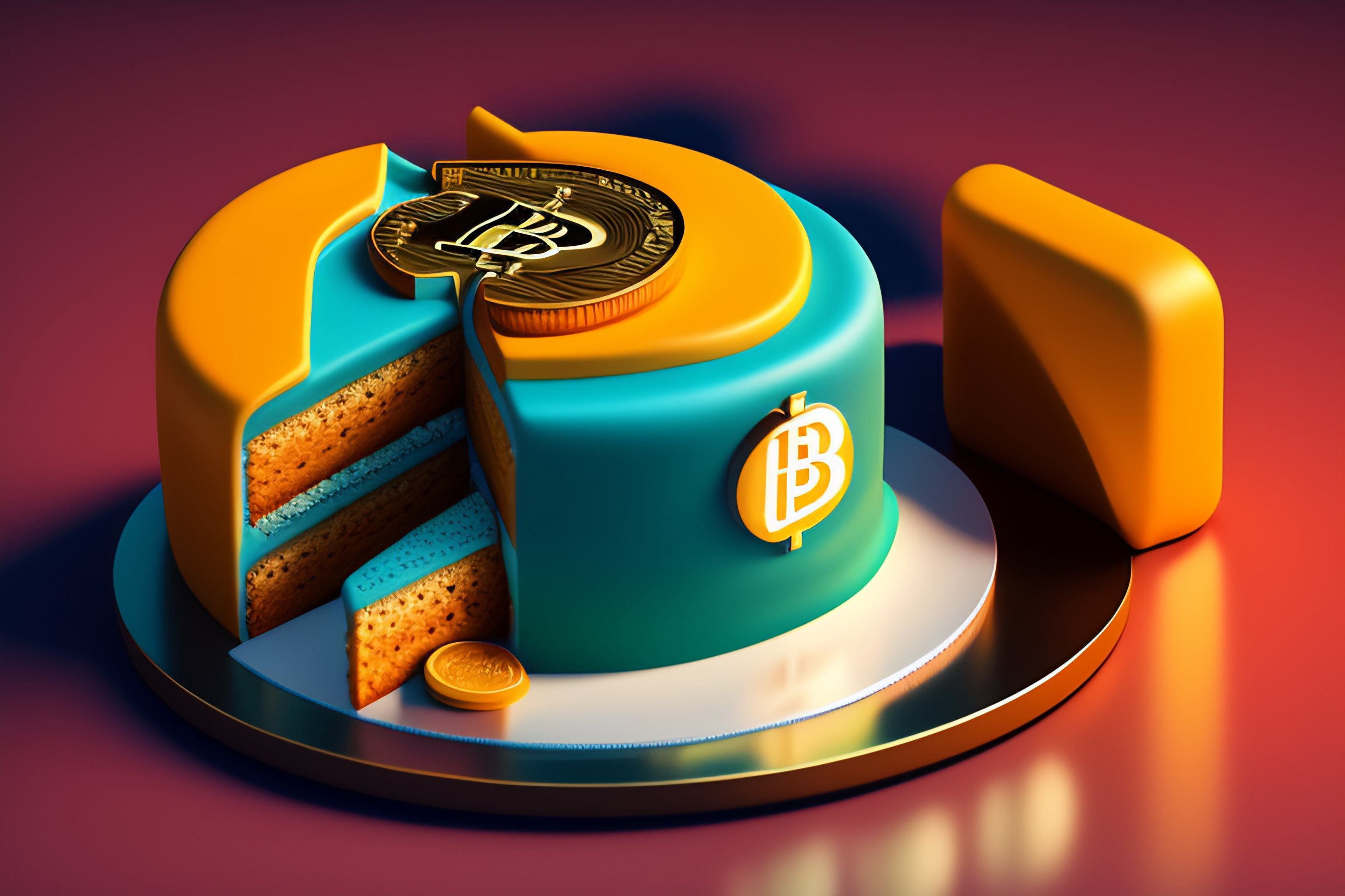 Lexica - A cake with ((bitcoin logo)), isometric, illustration, unreal ...