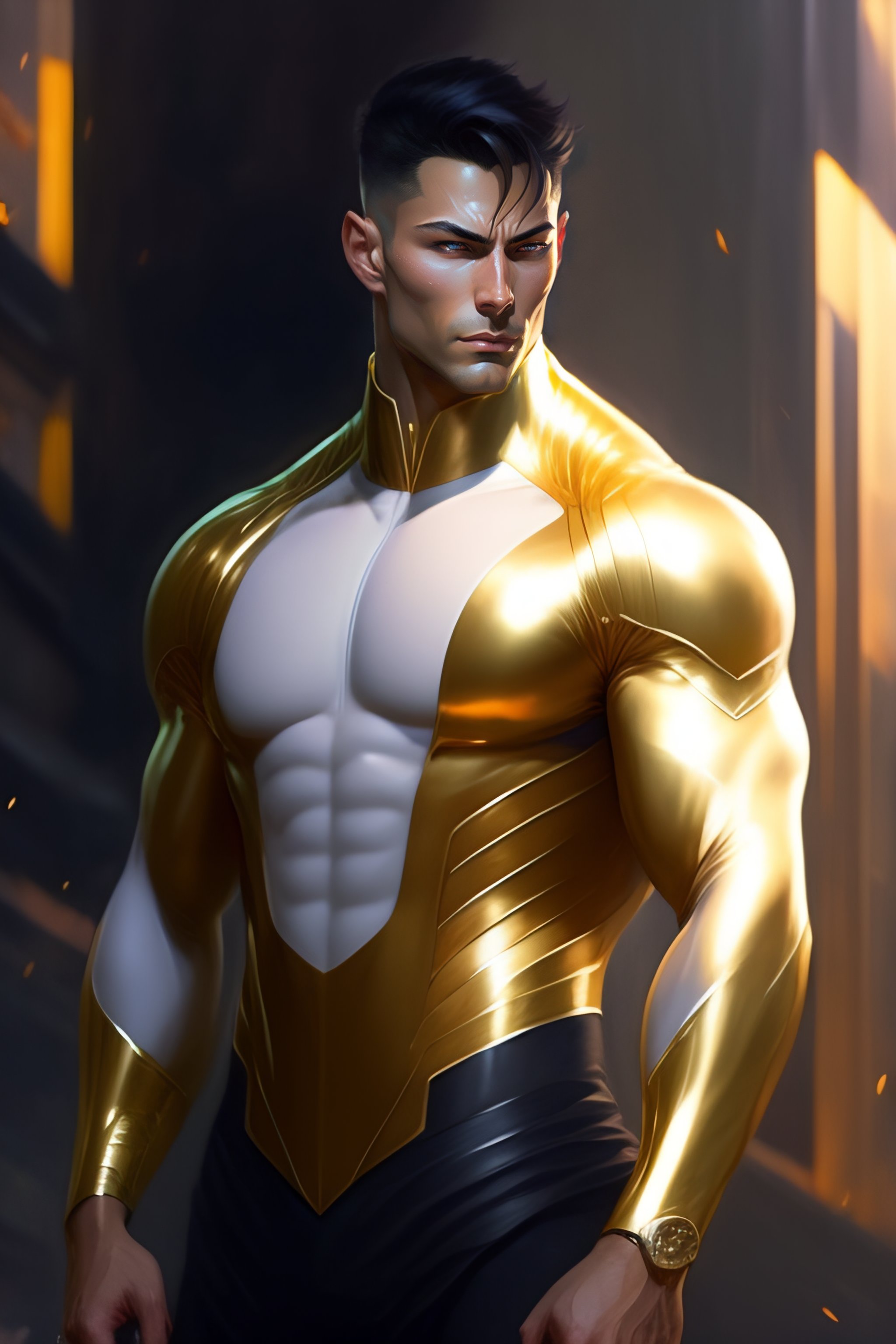 Lexica - Full body potrait thin muscular Saitama superhero suit ...