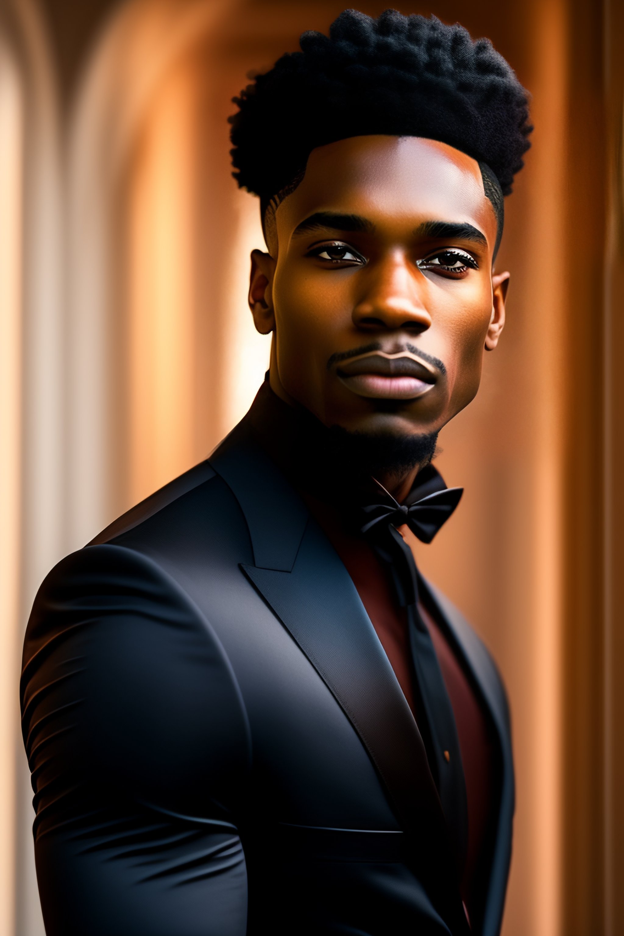 Lexica - Portrait of a 23 year old black man dressed in an elegant way