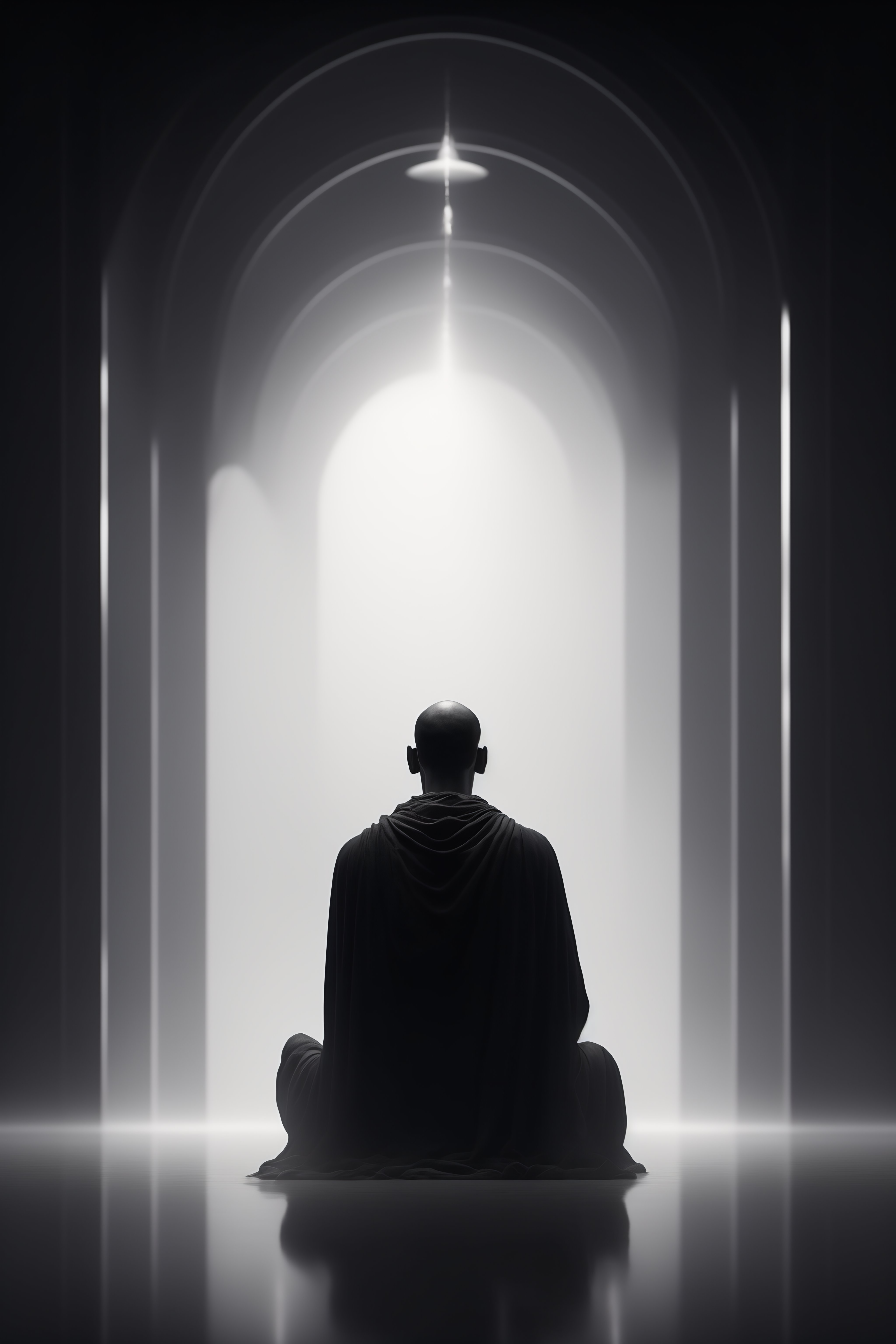 Lexica - A monk god meditating in a empty void, fantasy, trending on ...