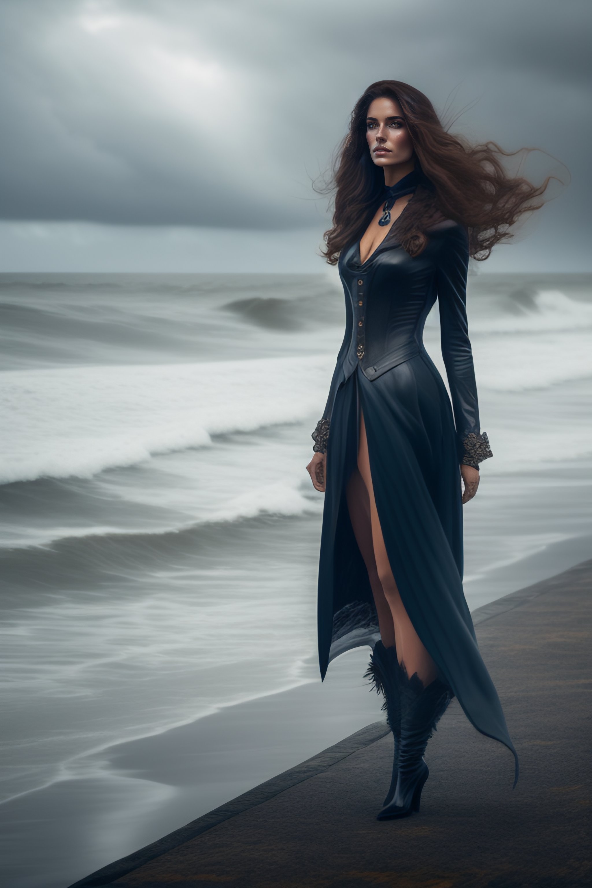 Lexica - A gorgeous witch with long hair, detailed, realistic, wearing ...