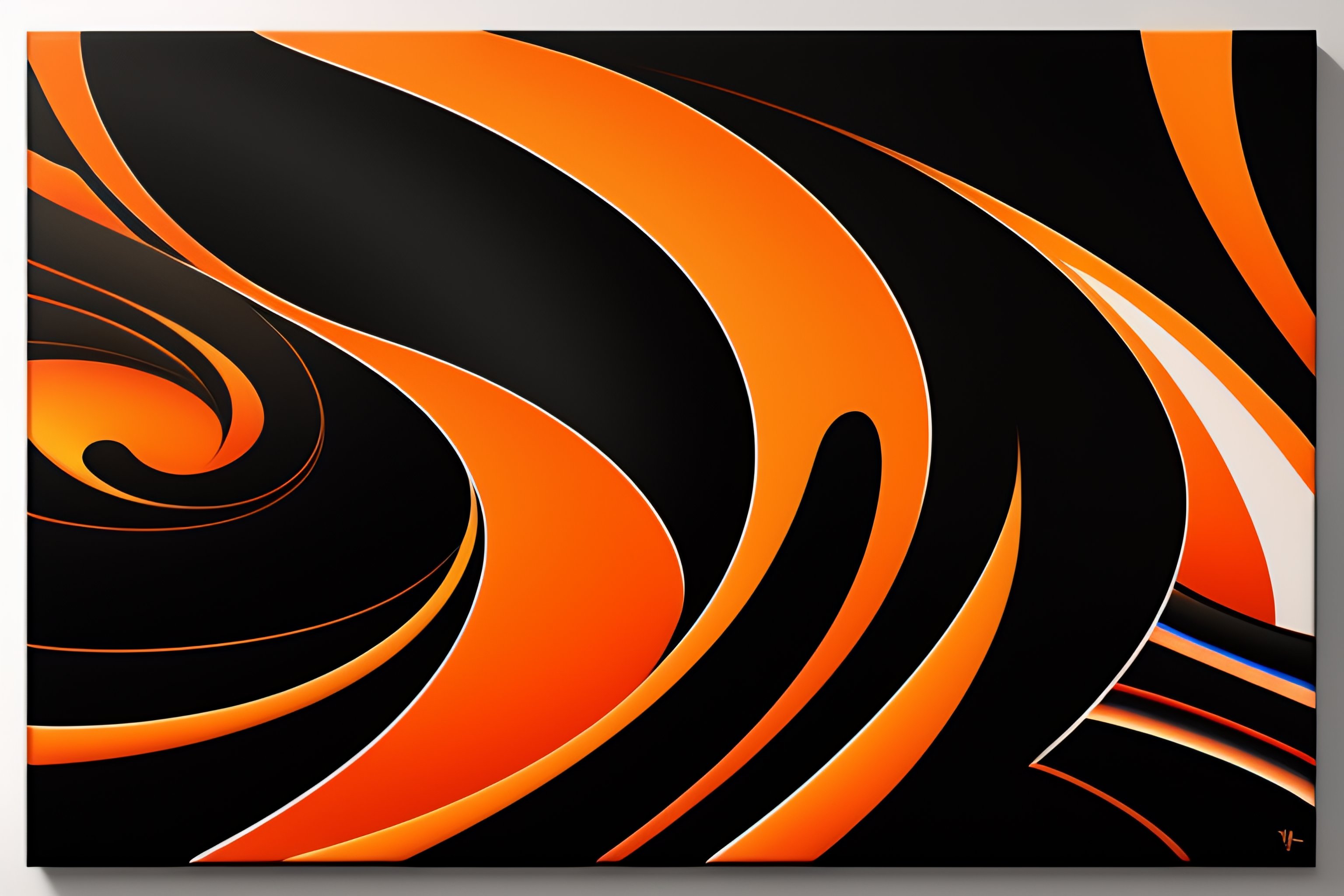 Lexica - 7D Abstract illusion black orange design