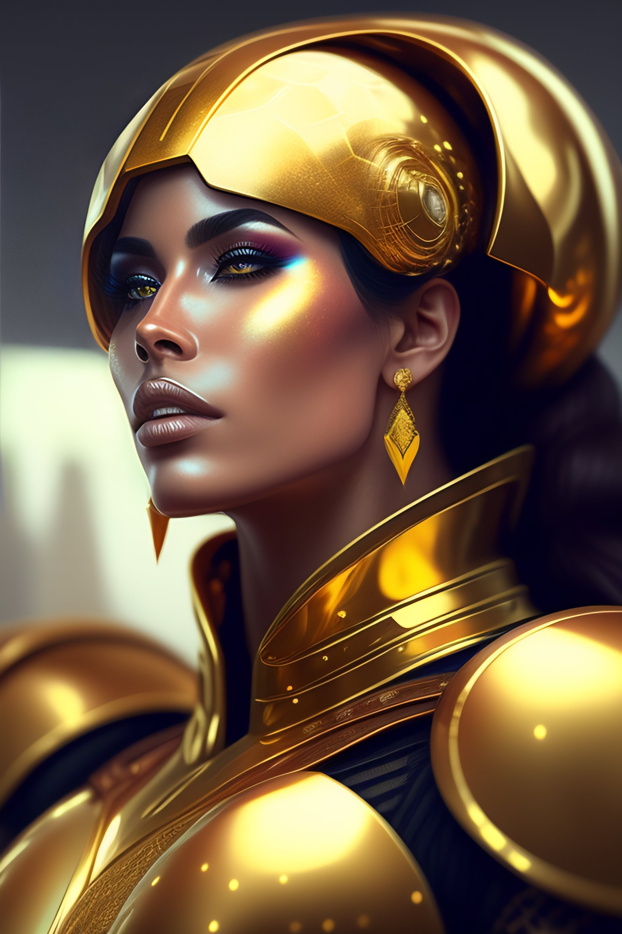Lexica - '“A portrait of a cyborg in a golden suit, D&D sci-fi ...