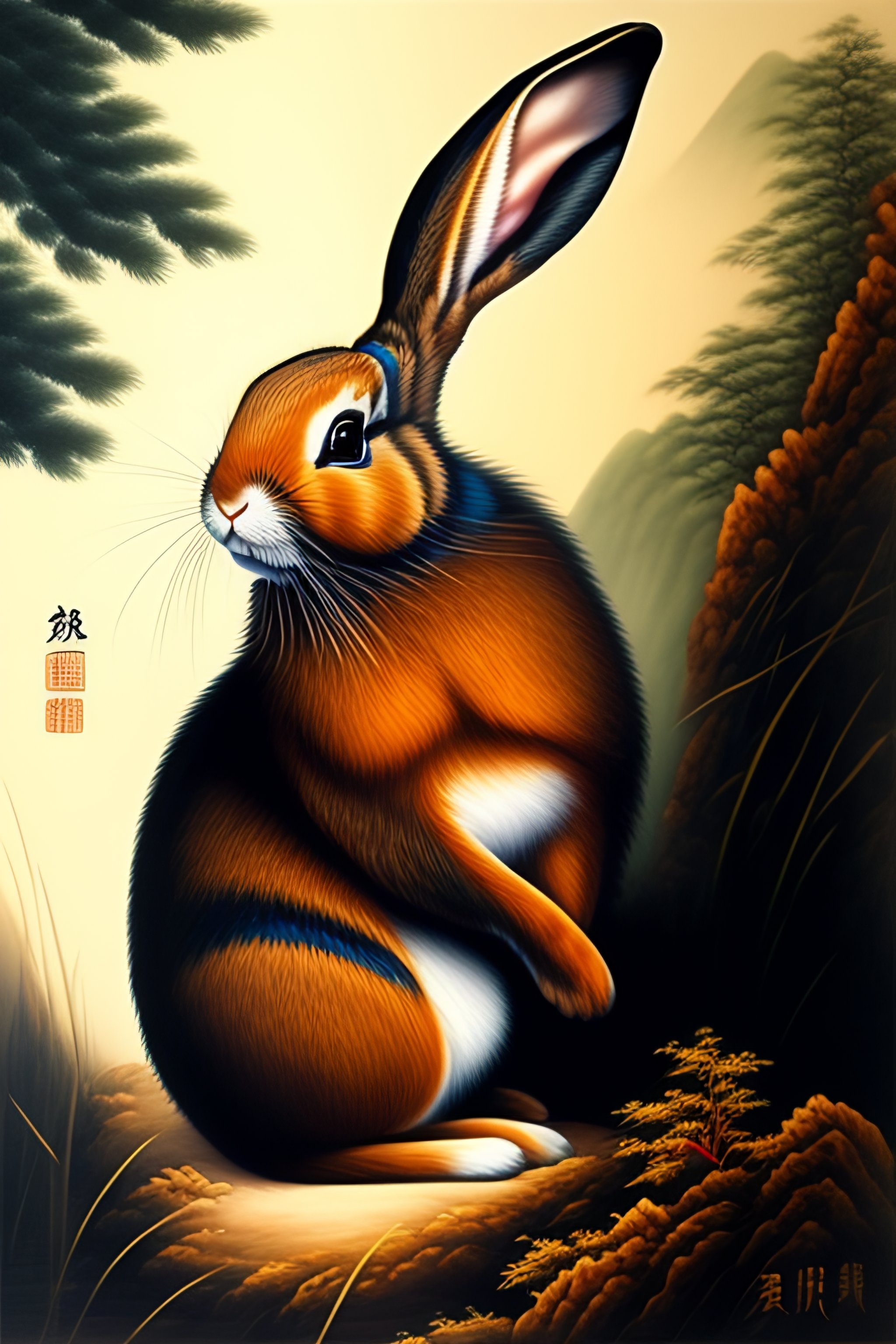 Lexica - Wu Xing Chinese Painting Rabbit
