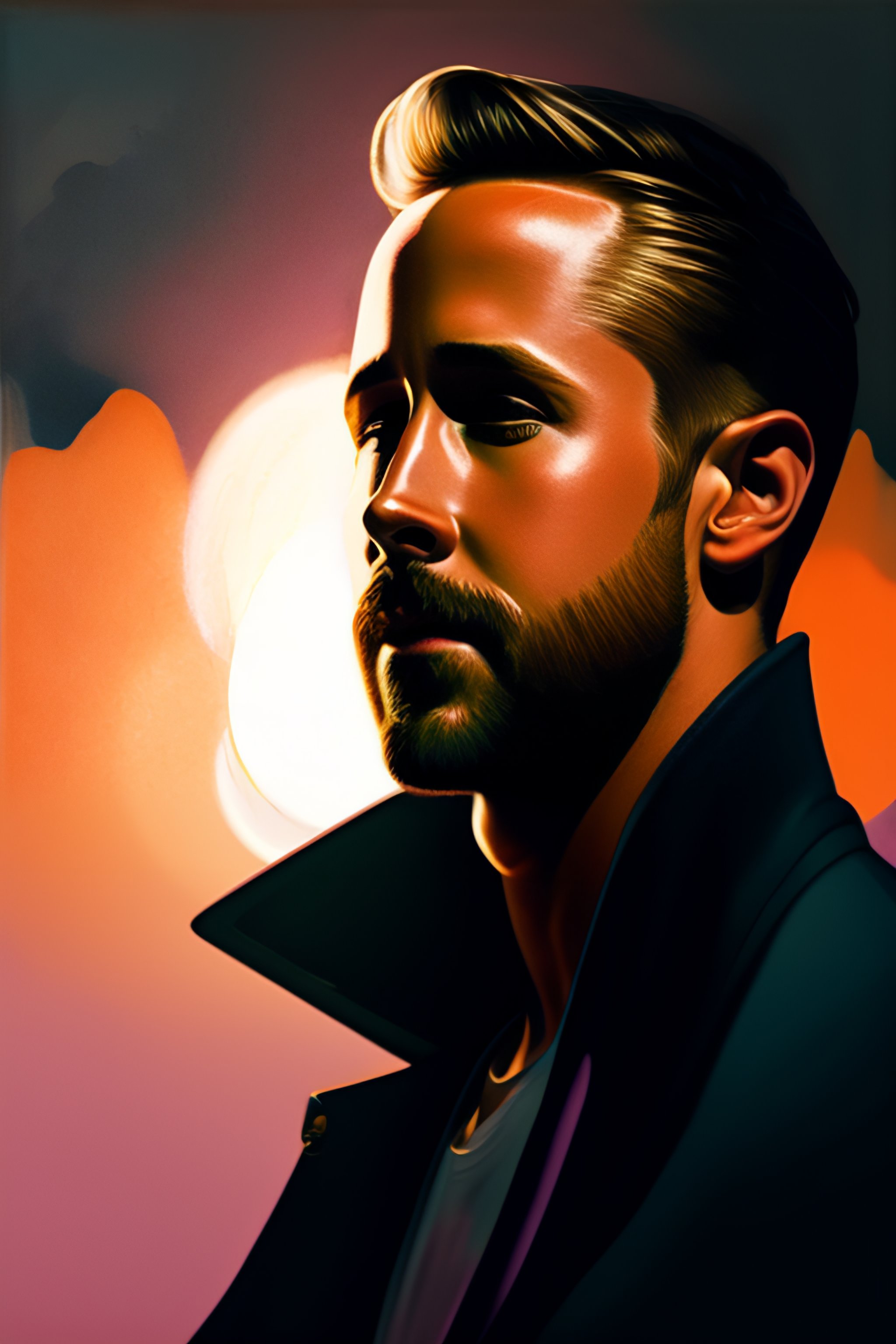 Lexica - Full shot body photo of ryan gosling with black skin, oil ...