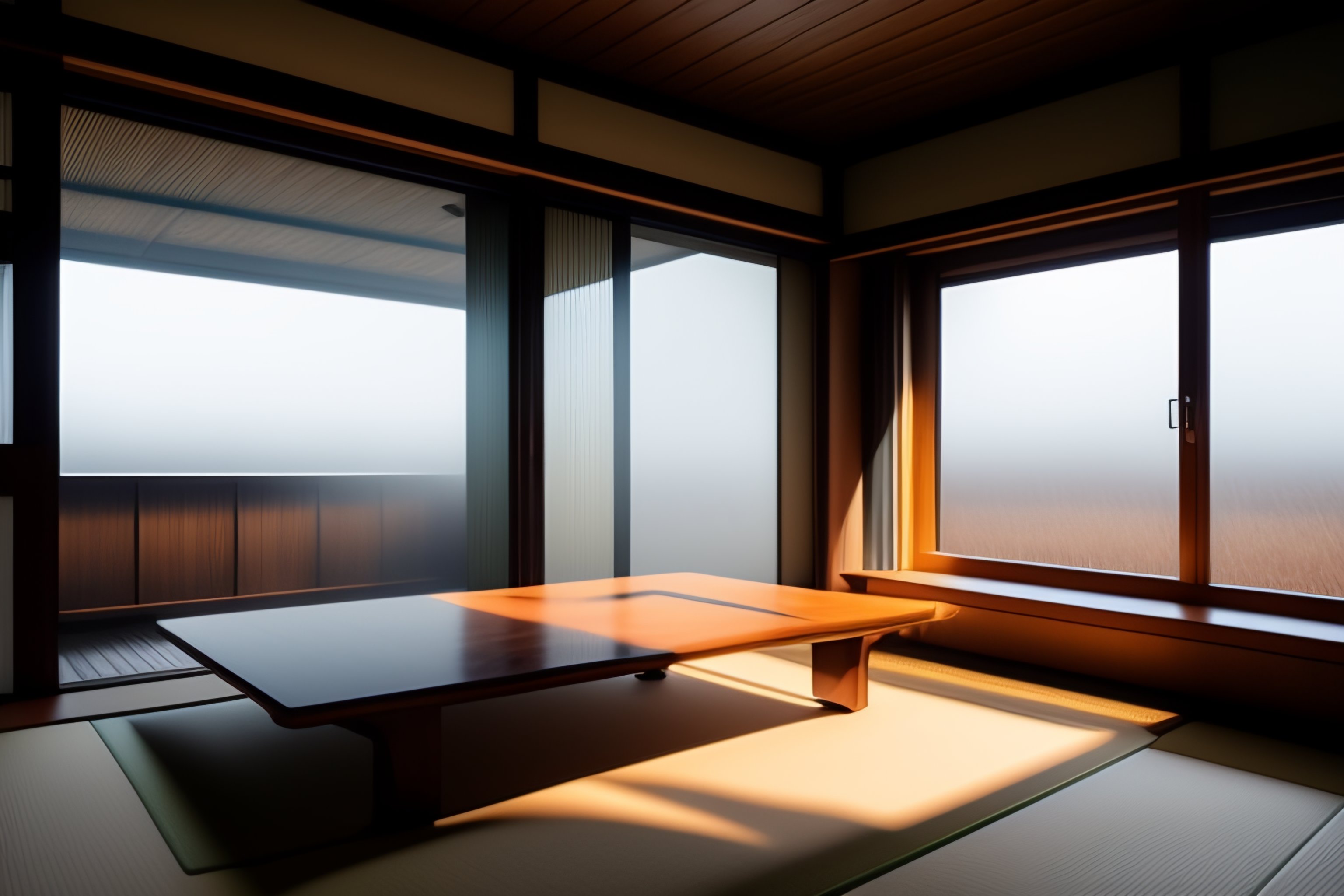 Lexica - Japanese design loft with simple furniture and a large window ...
