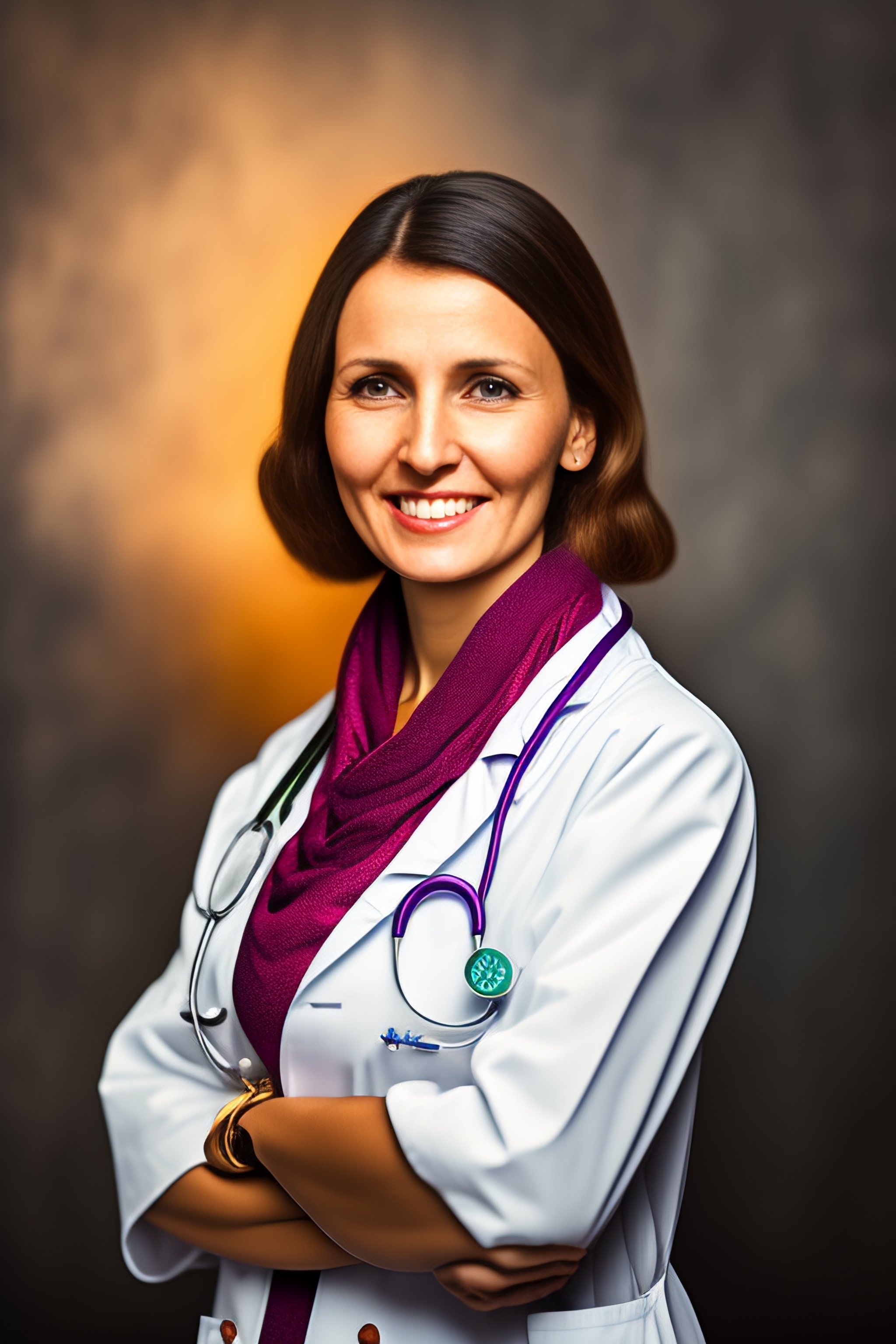 Lexica - Happy Ukrainian woman doctor on white background