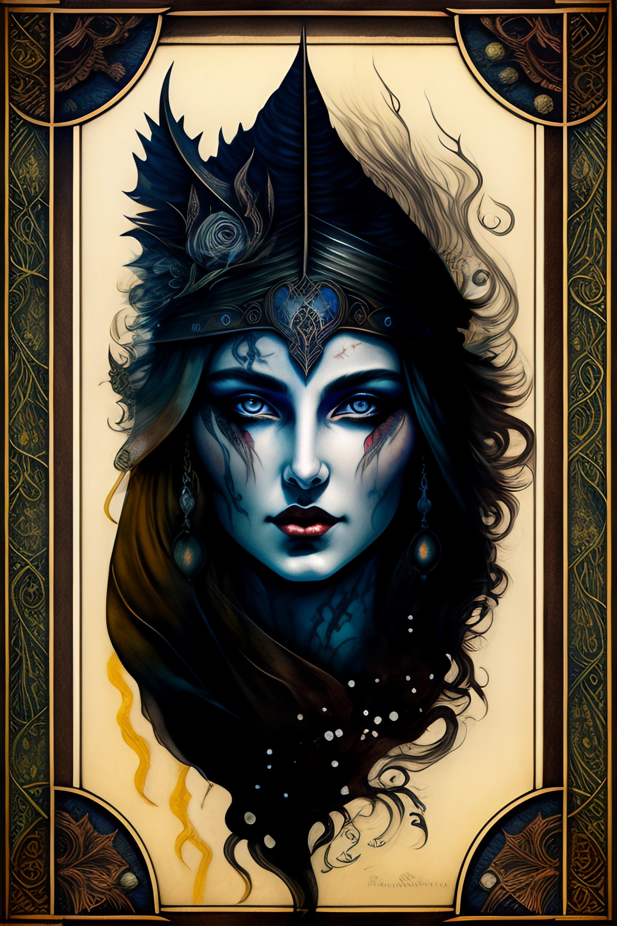 Lexica - Norse goddess of death, half face rotten dead half face alive ...