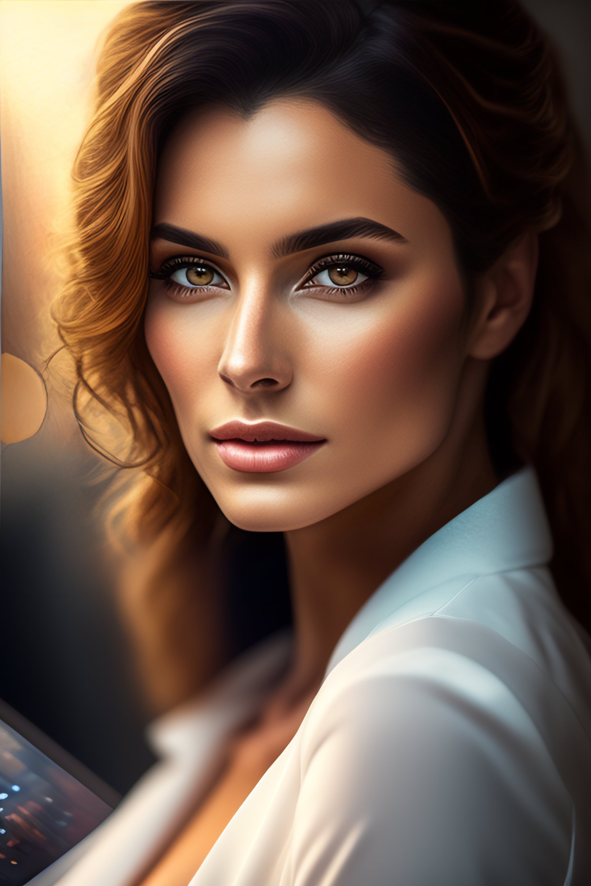 Lexica - Beauty gotic woman with computer, a character side portrait ...