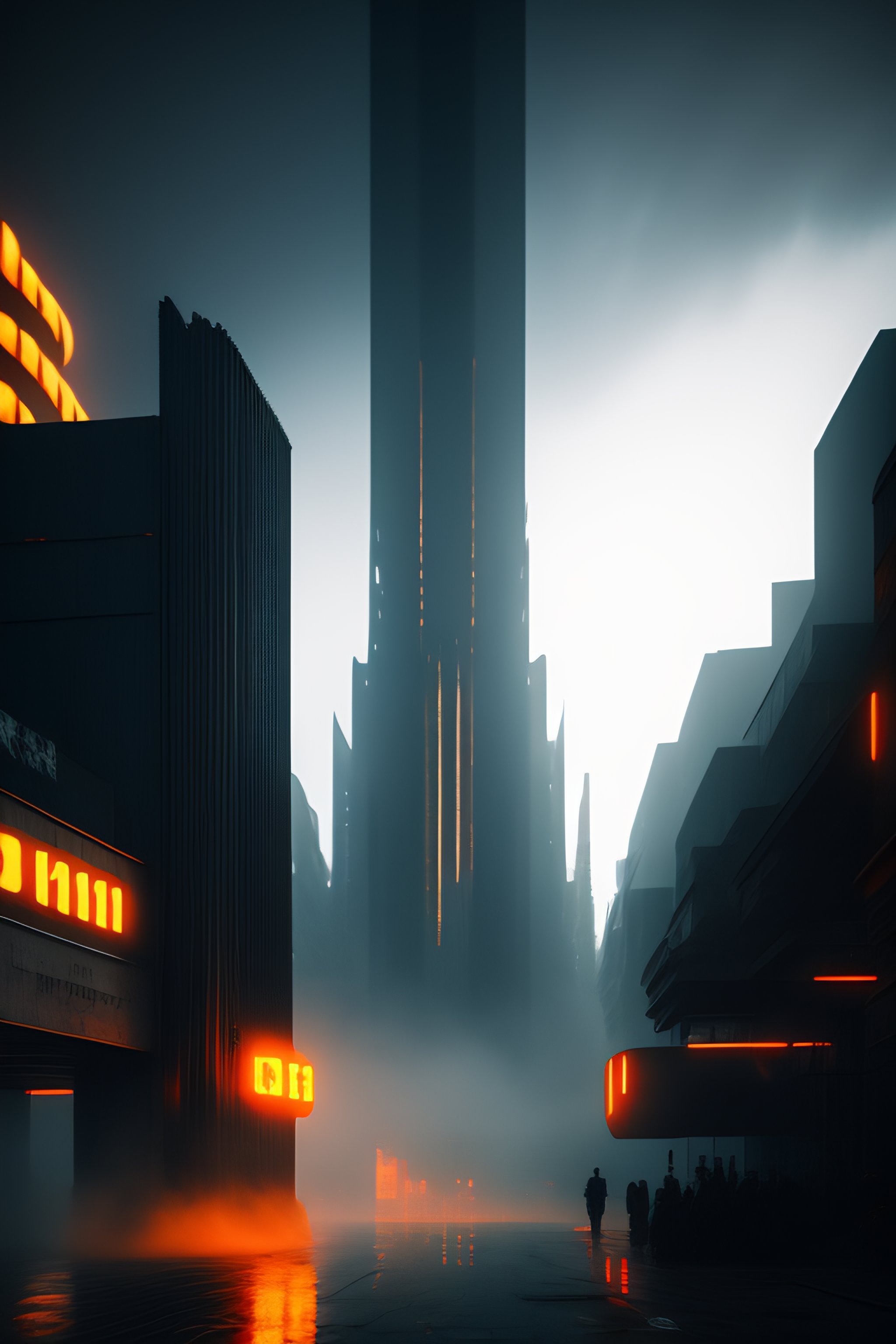 Lexica - Big fire demon, metropolis, cyber punk, destroyed city ...