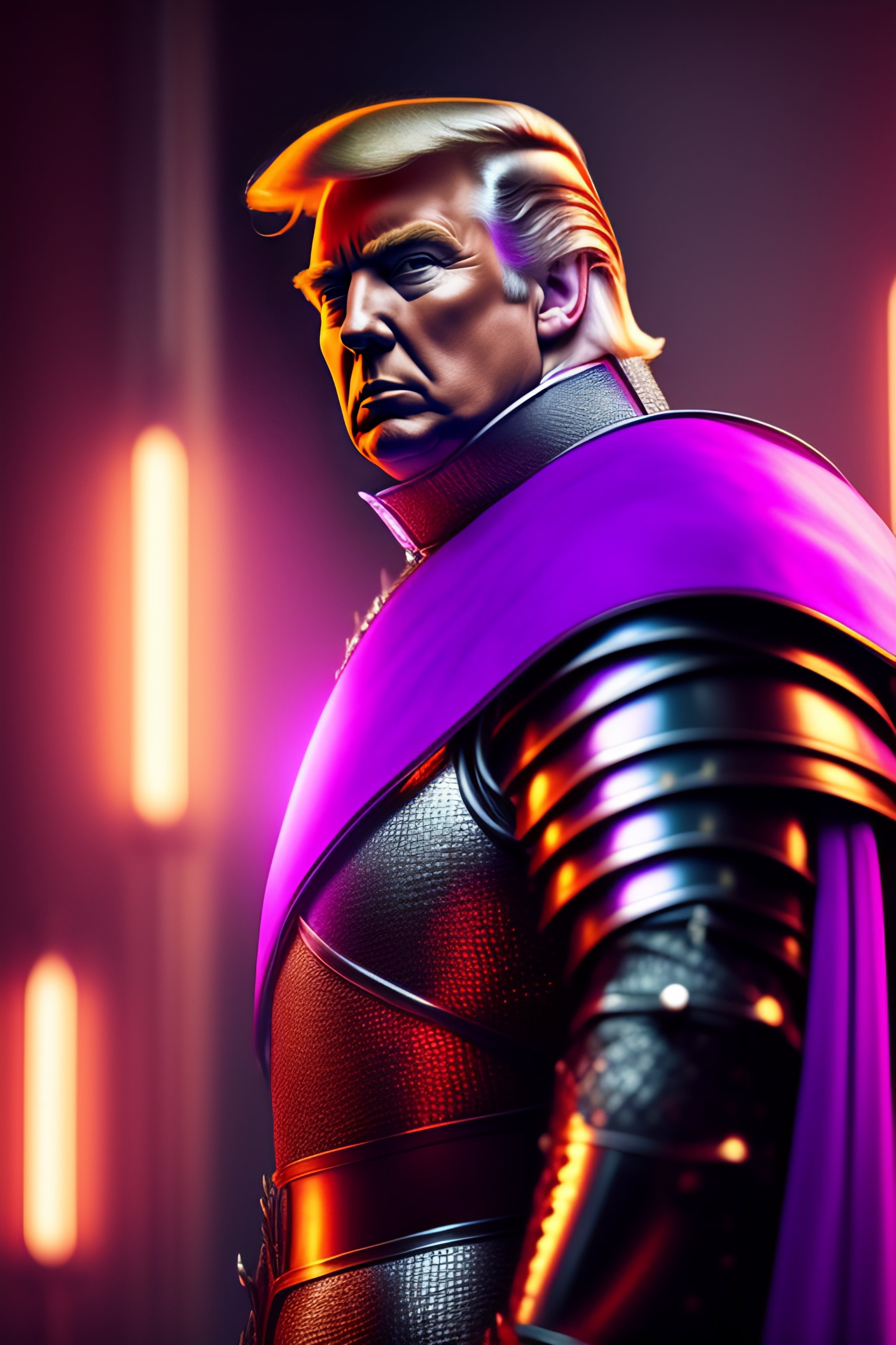 Lexica - A portrait of Donald Trump wearing knight armor, sharp focus ...
