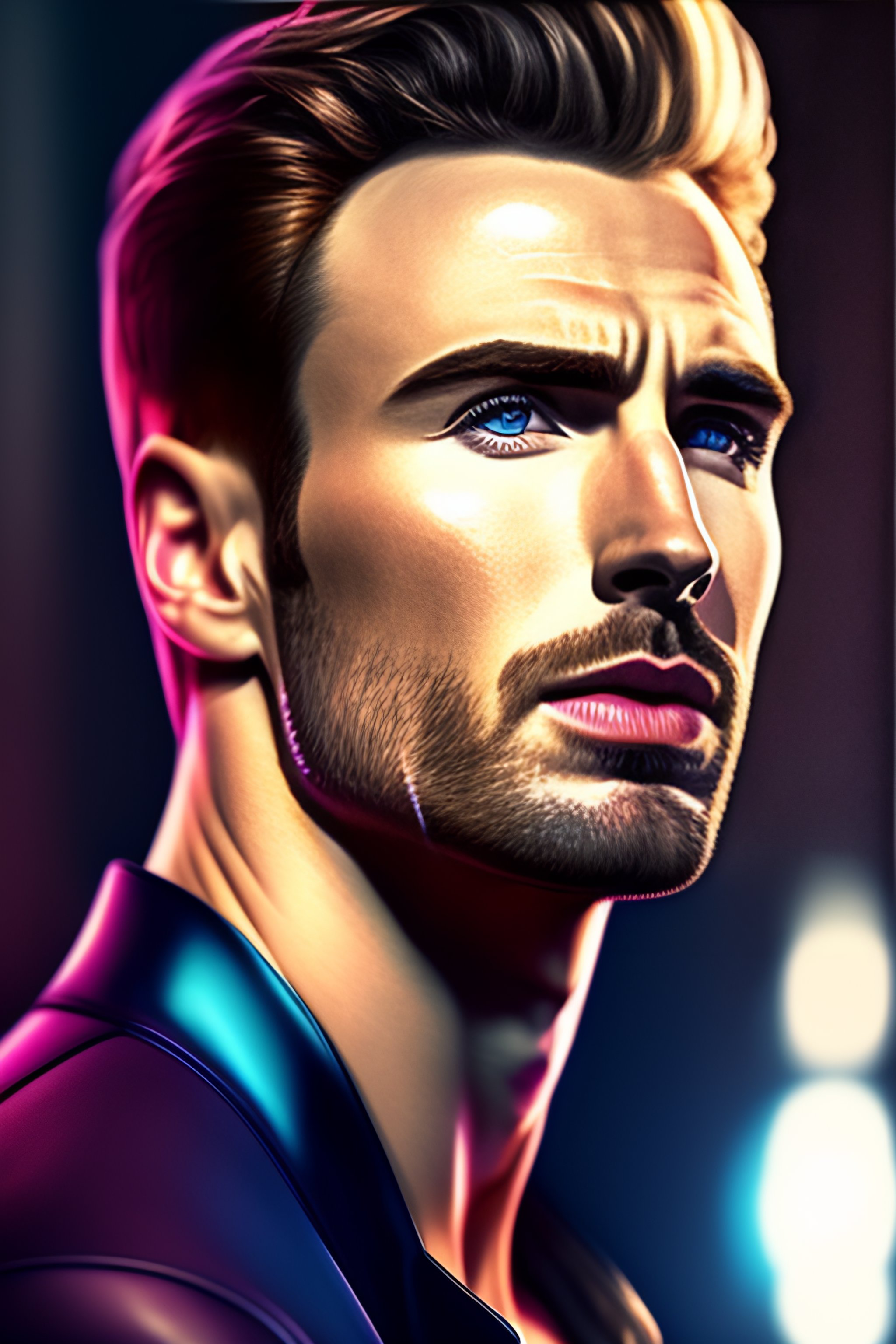 Lexica - Chris evans potrait, full hd 4k realistic