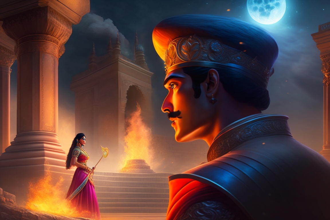 Lexica - [Image: A dramatic battle scene between Arjun and Malini in ...