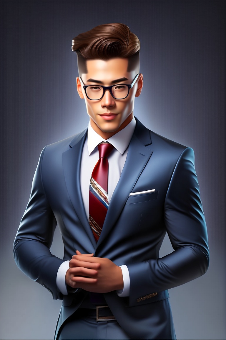 Lexica - A smart man with glasses, business clothes, high quality image ...
