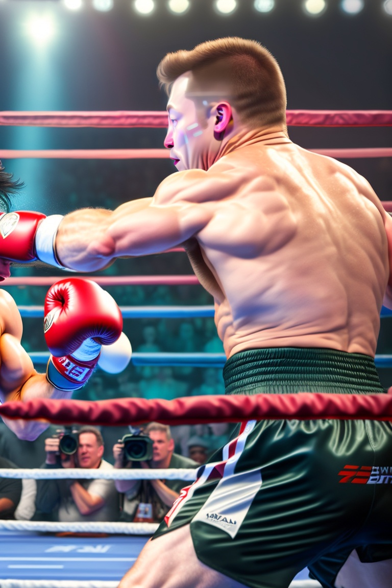 Lexica - Sam Altman blocking a punch from Elon Musk fighting in a ...