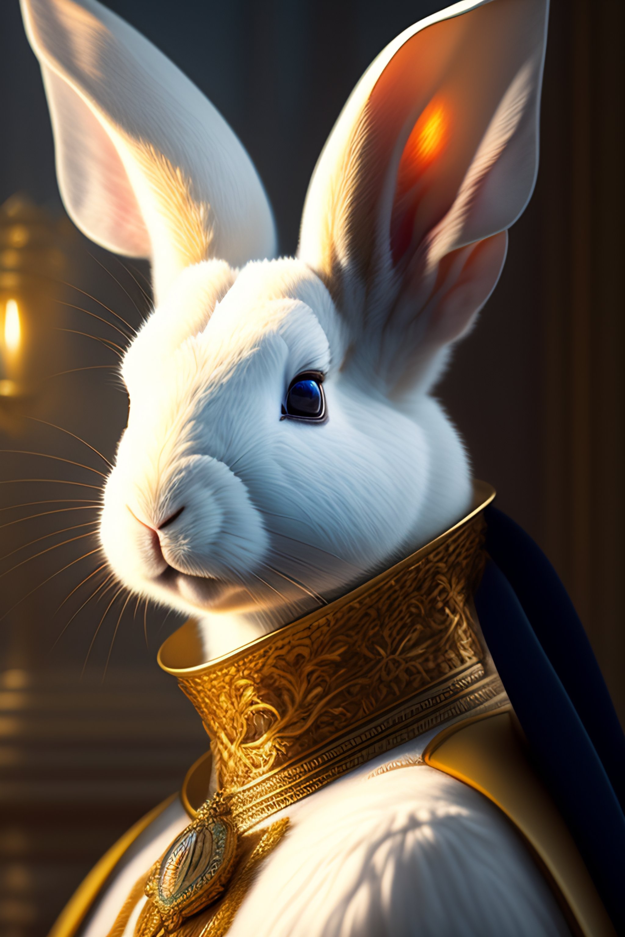 Lexica - Portrait of a yellow white Dutch Rabbit, bible, church ...