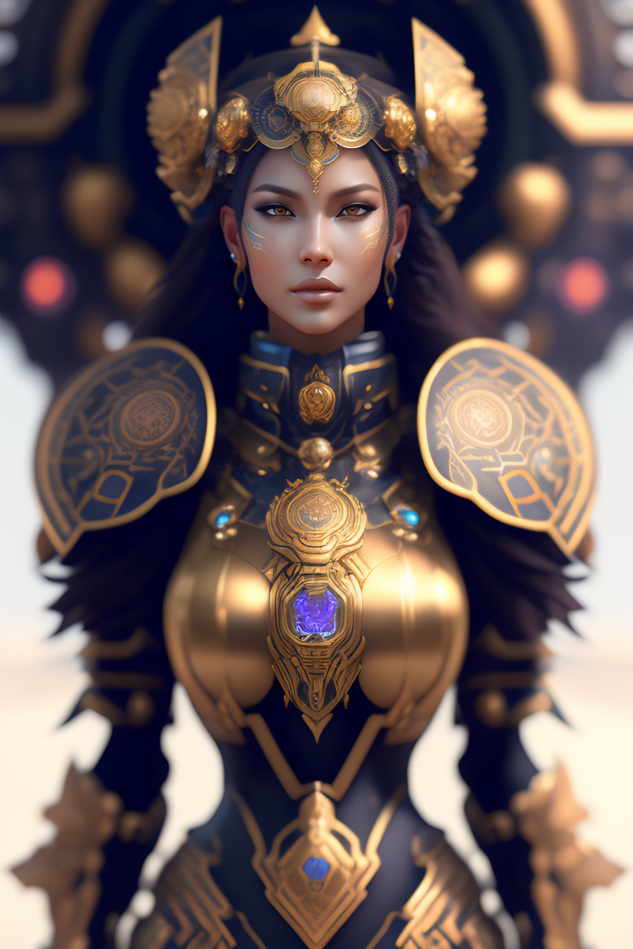 Lexica - Symmetry!! portrait of steampunk goddess mecha in the style of ...