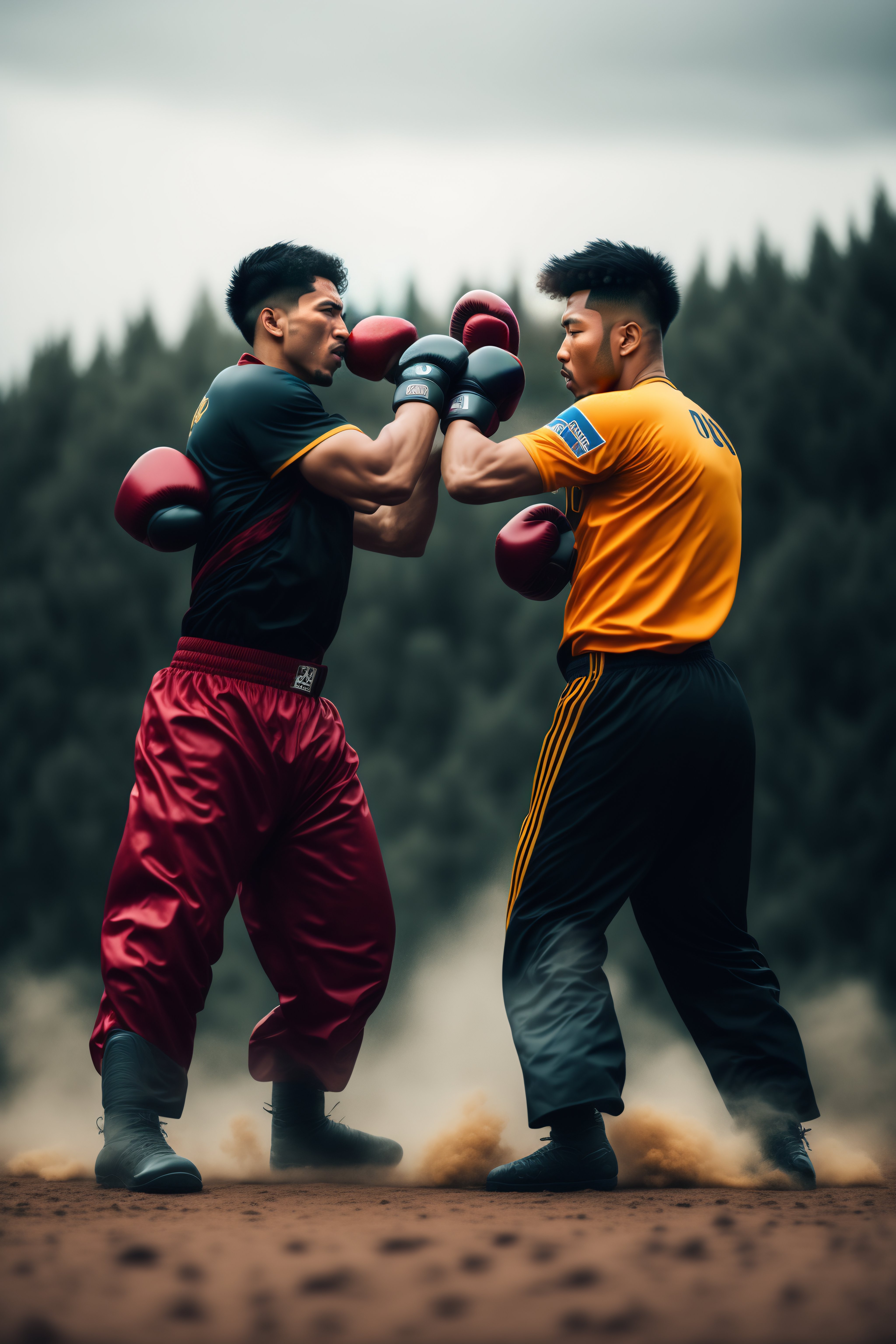 Lexica - Photo of two brothers fighting