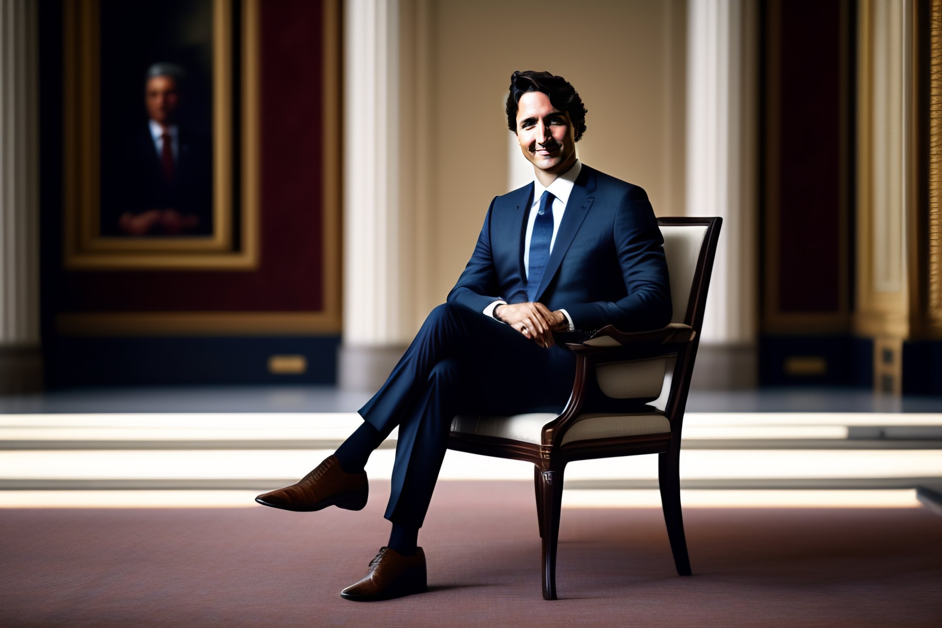 Lexica - Justin Trudeau sitting on a chair