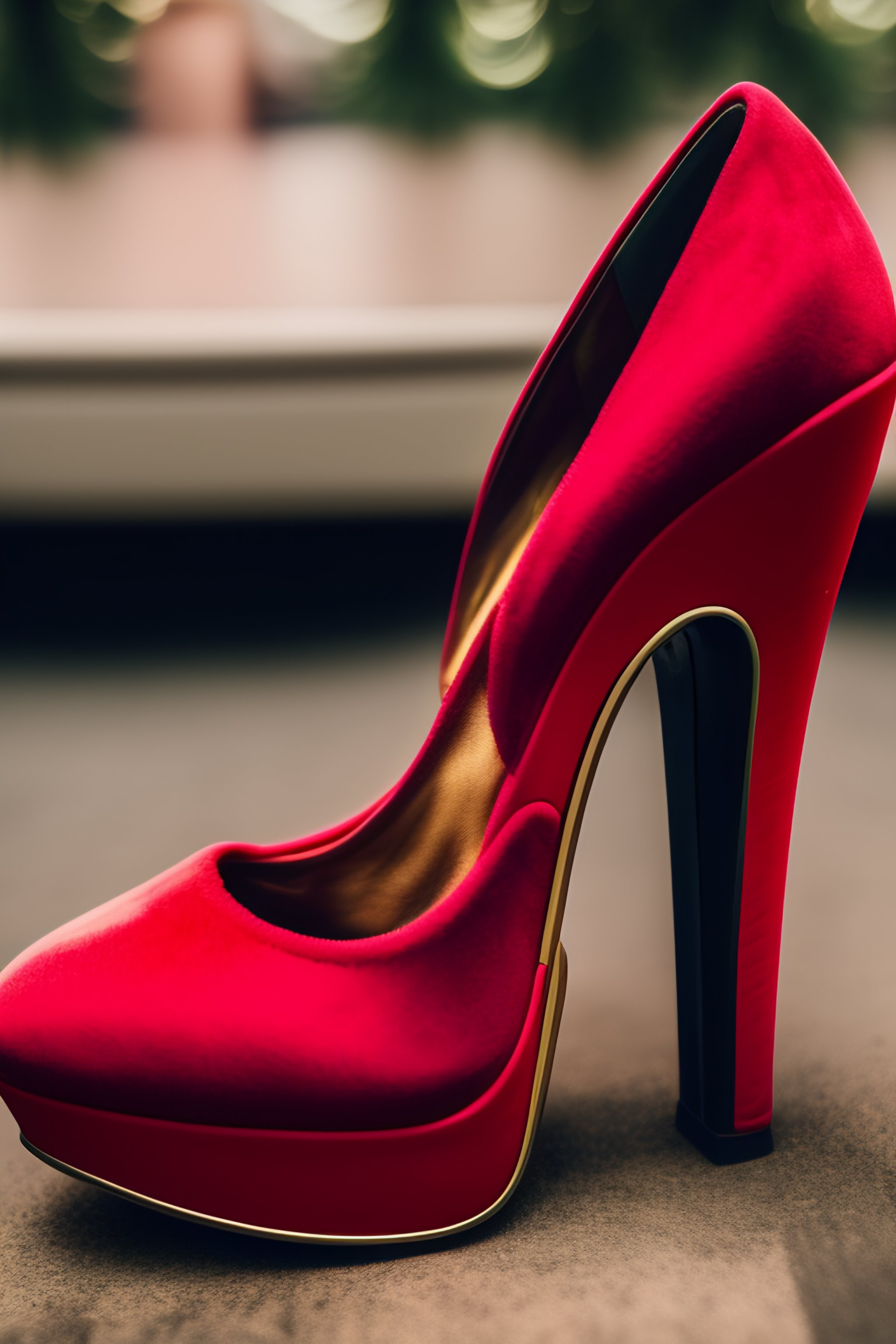 Lexica - Red velvet shoes diamond heels