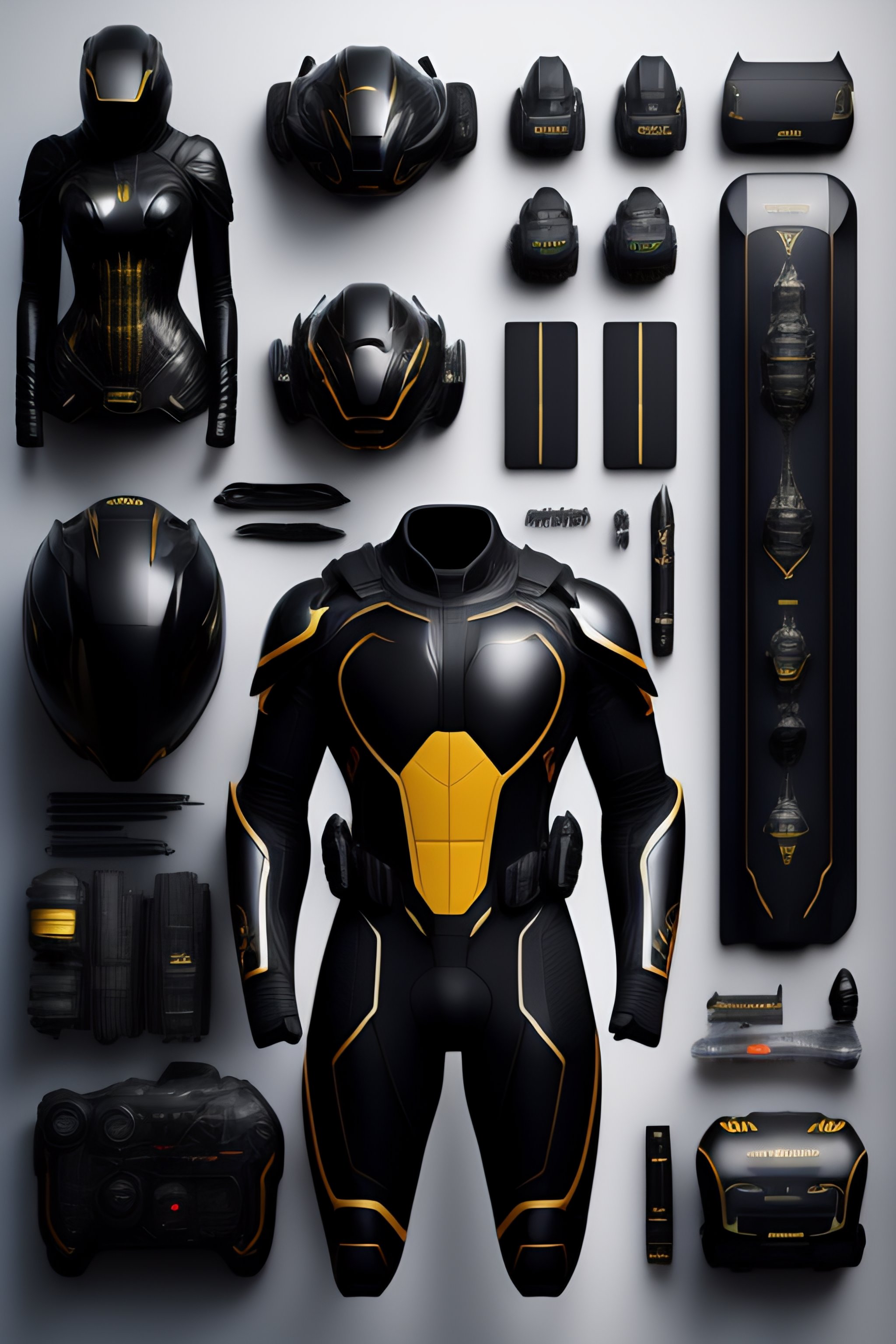 Lexica - Dc black ray suit, Costumes and mechanical parts, Knolling ...
