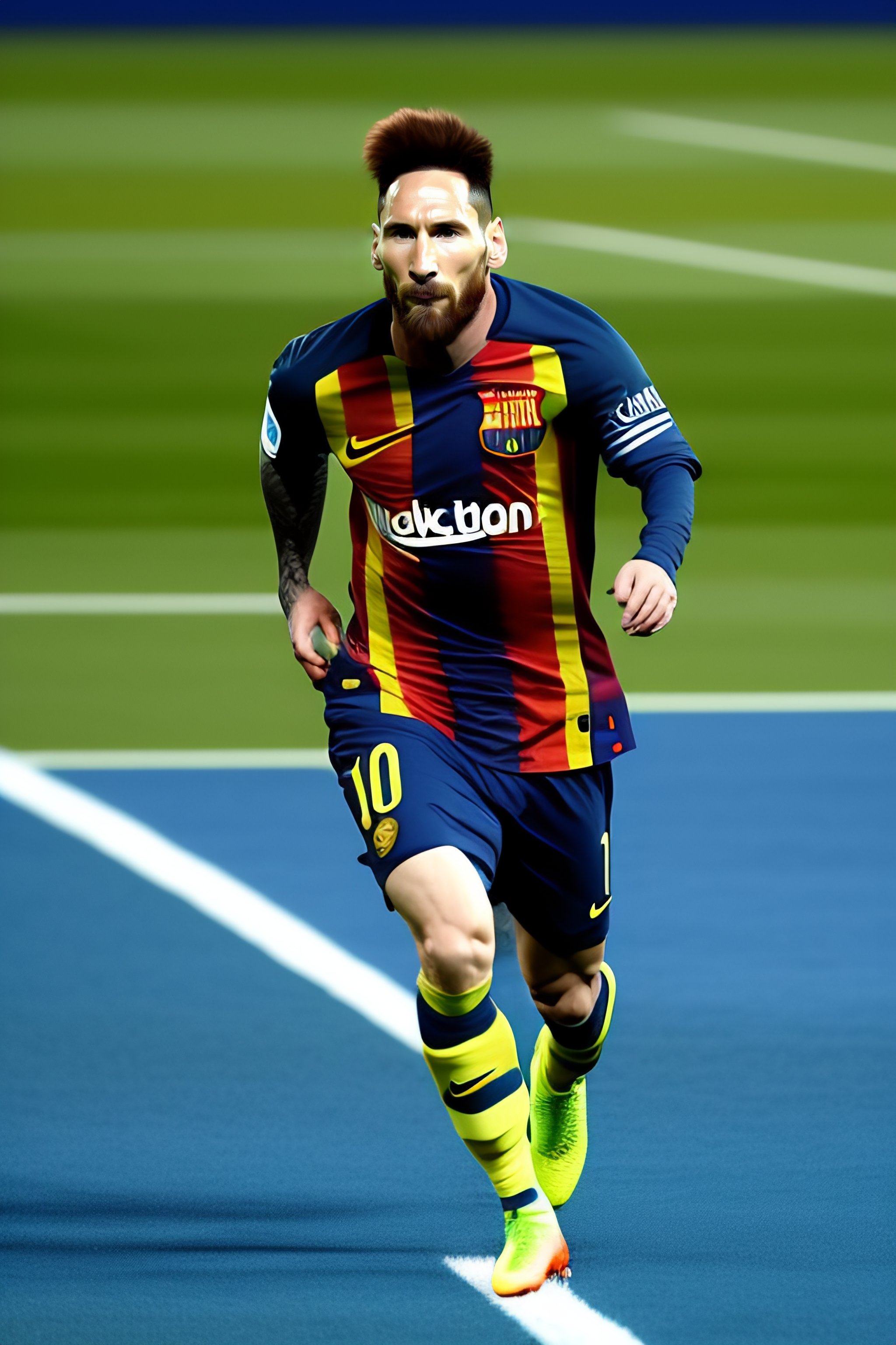 Lexica - Lionel Messi Playing fotball in a high-tech body kit