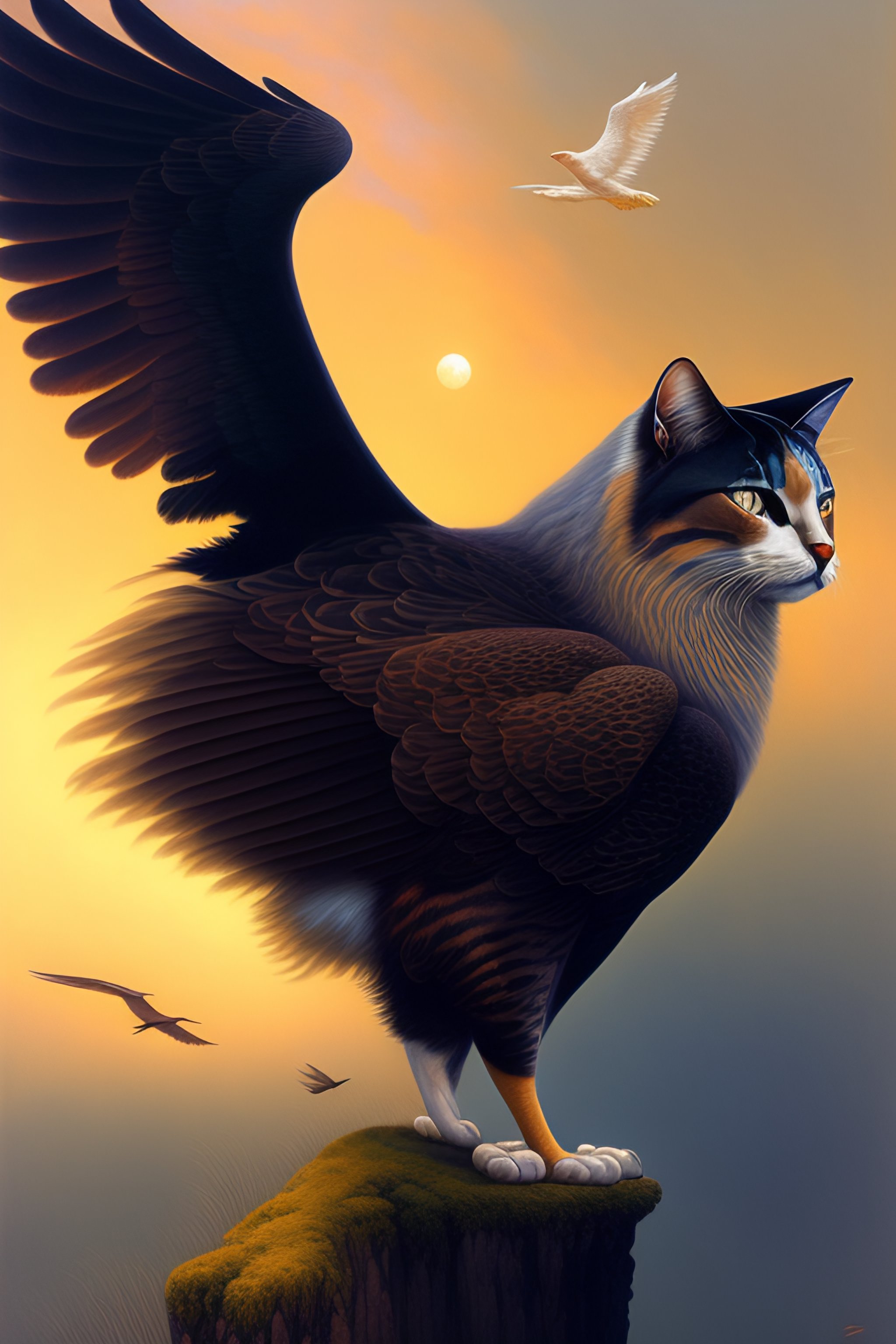 Lexica - Painting of hybrid cat and ( ( ( ( ( eagle ) ) ) ) ) fused ...