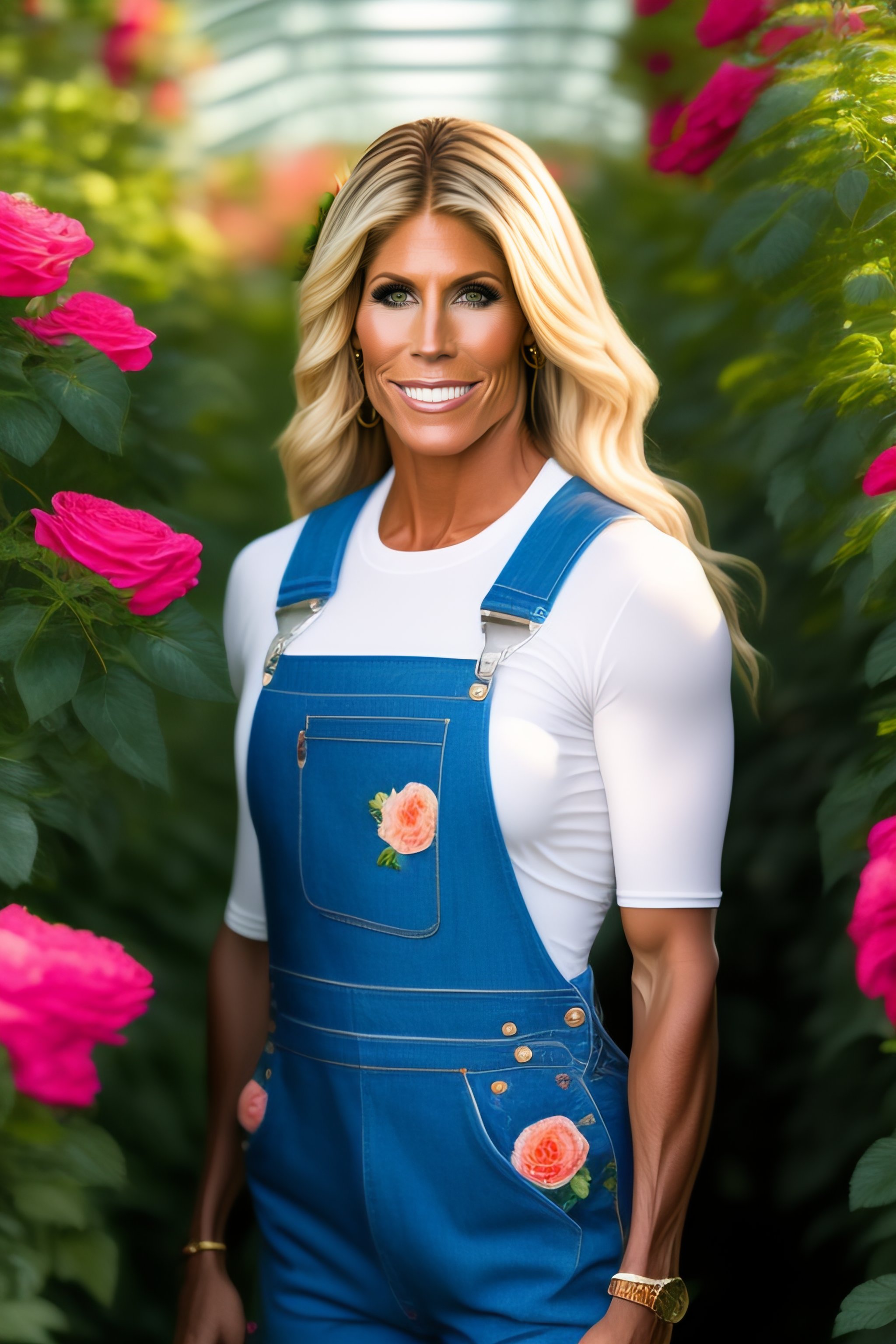 Lexica - Full body Portrait of torrie wilson gardener wearing overalls ...