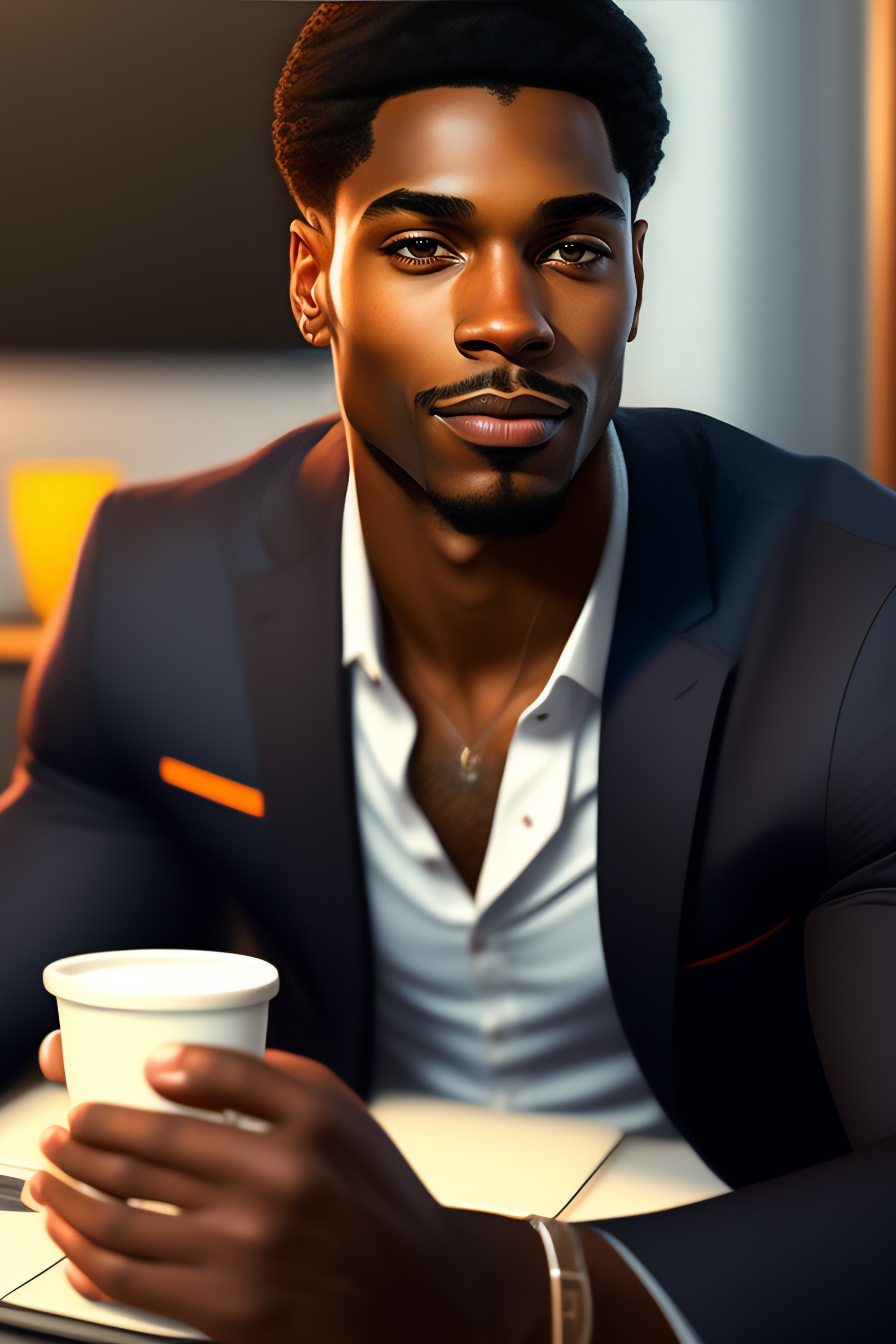 Lexica - Portrait of an IT Engineer as black man cute-fine-face working ...