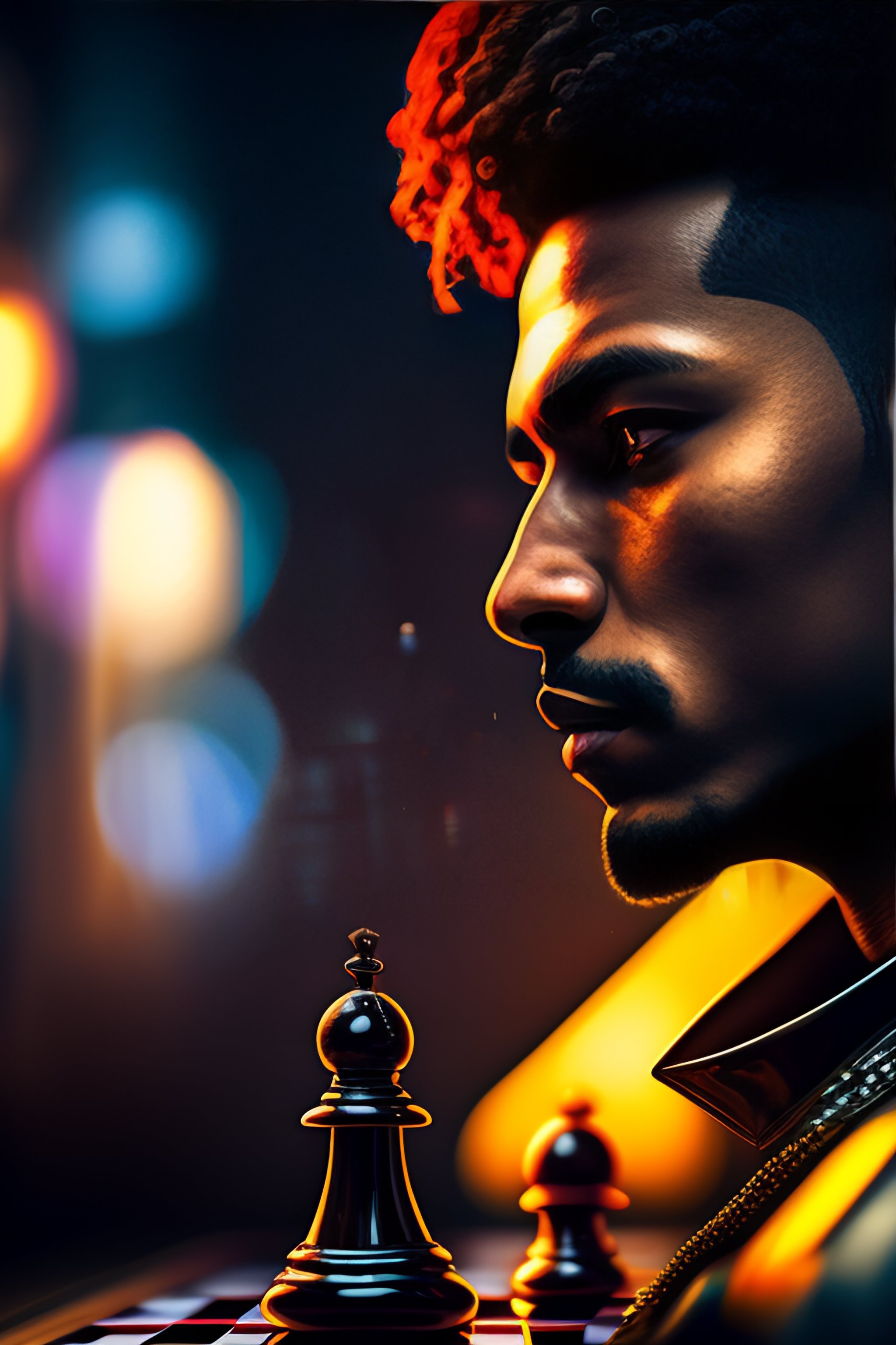 Lexica - Portrait of cyberpunk chess grand master