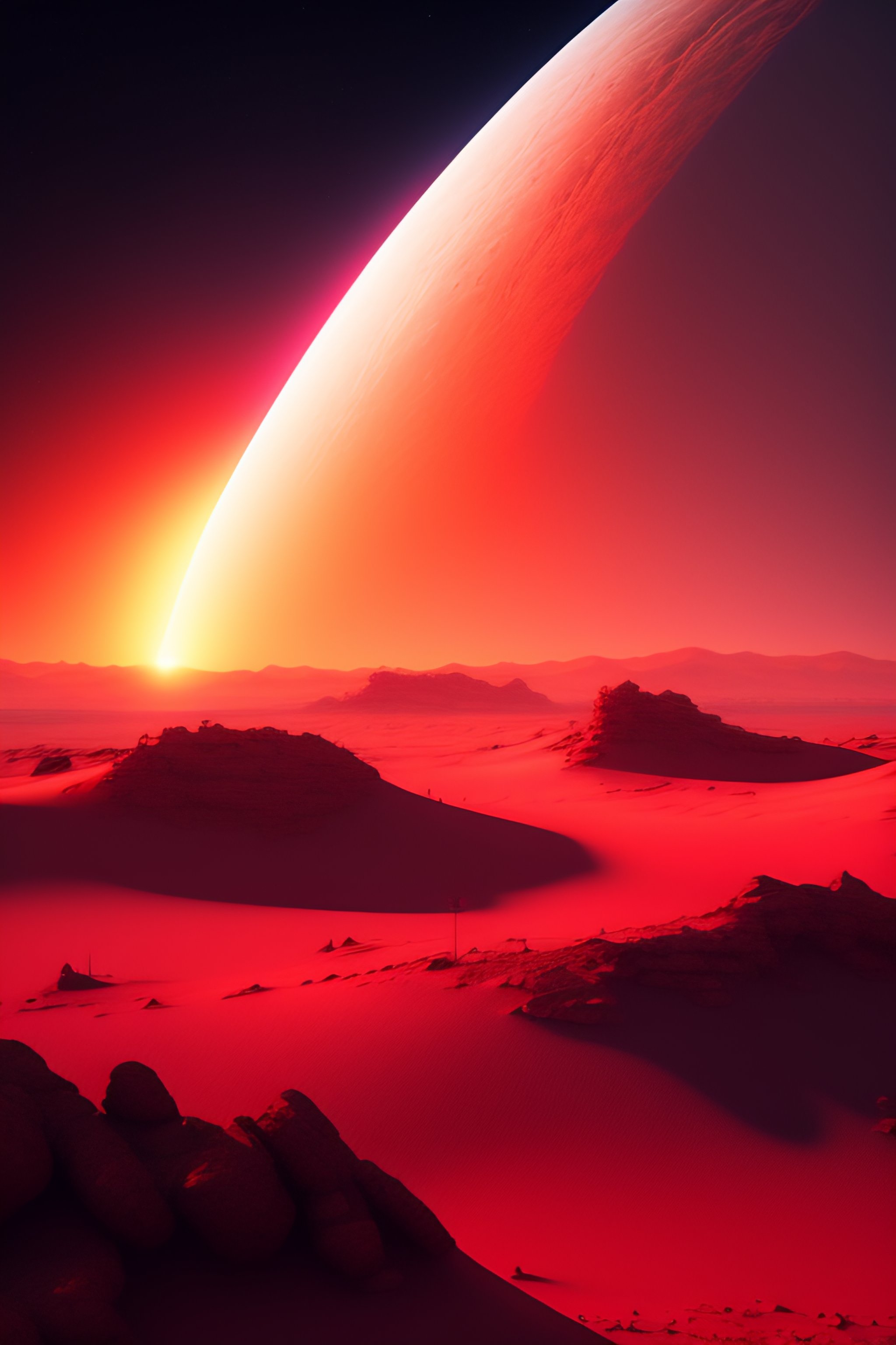 Lexica - White base on mars , sky in red sunset , 8k , realistic , lots ...