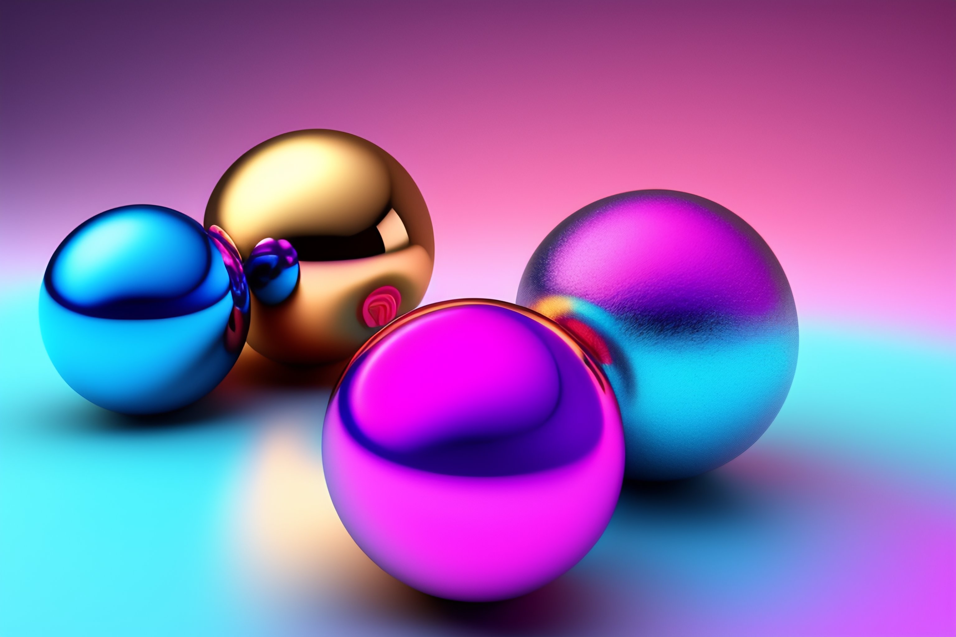 Lexica - 3d render animation of ball sliding, metallic, pink and blue ...