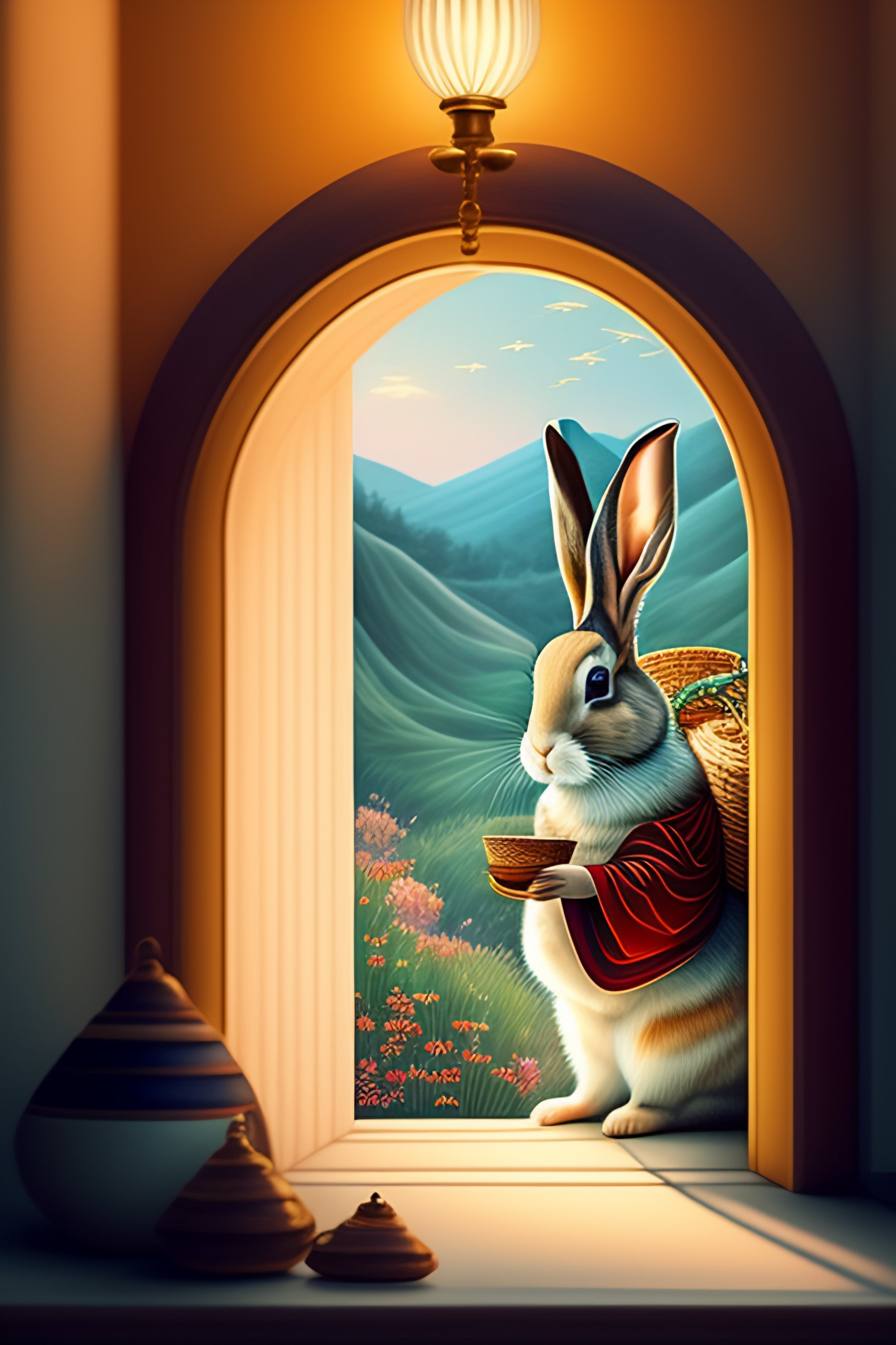 Lexica - This work is a depiction of the story of a rabbit wearing ...