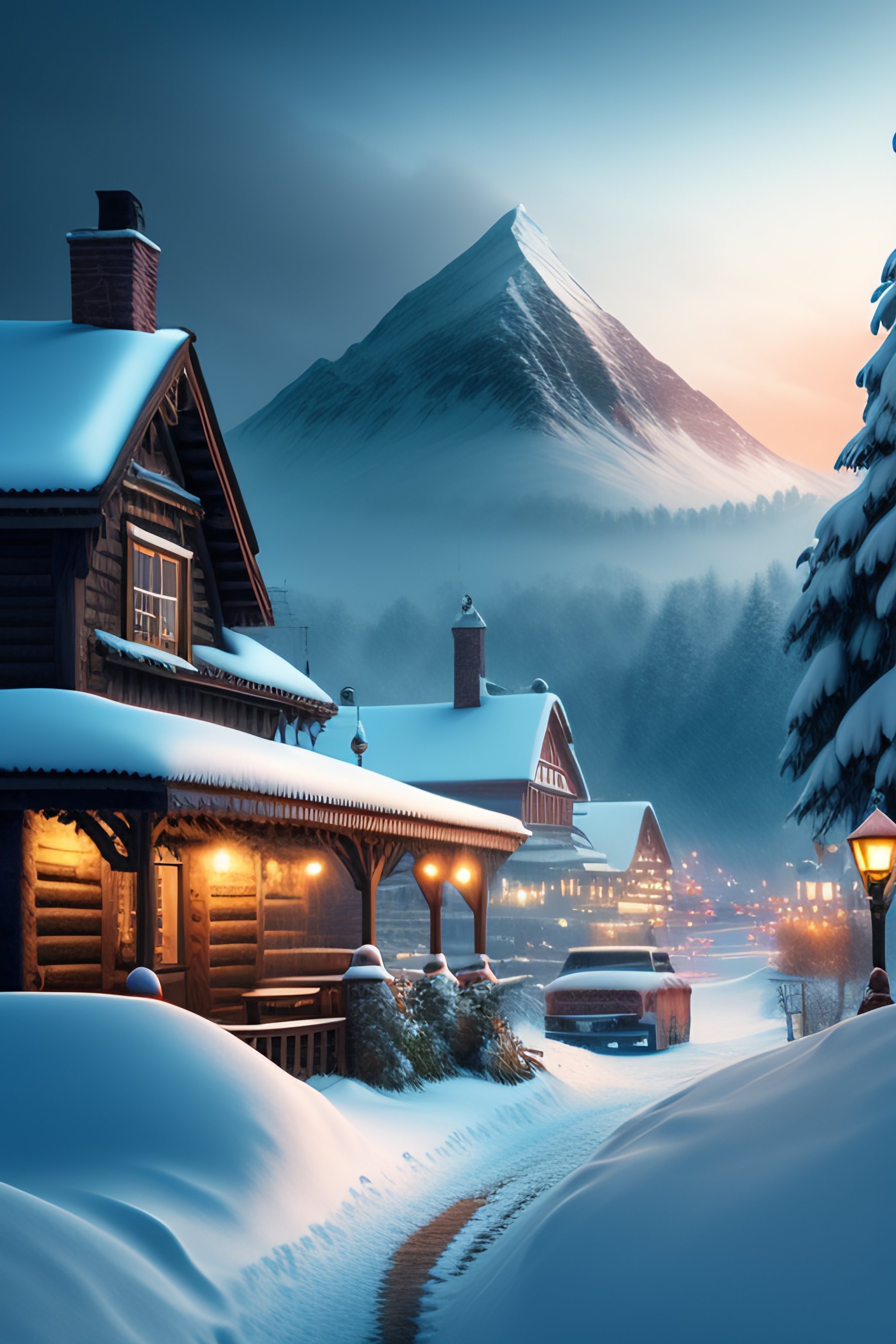 Lexica - Town with snow