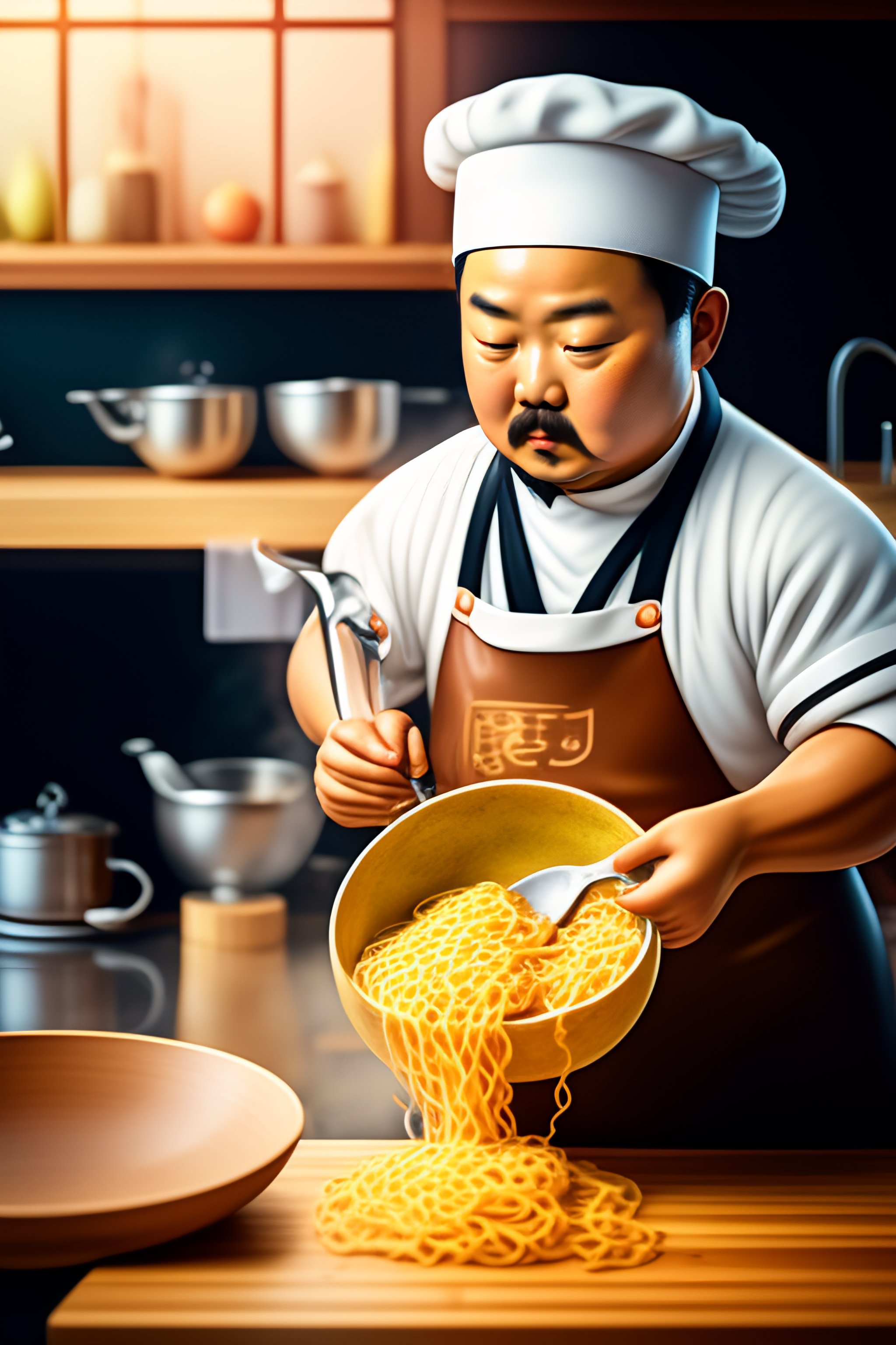 Lexica - Teddy chef making ramen, manga style, surreal