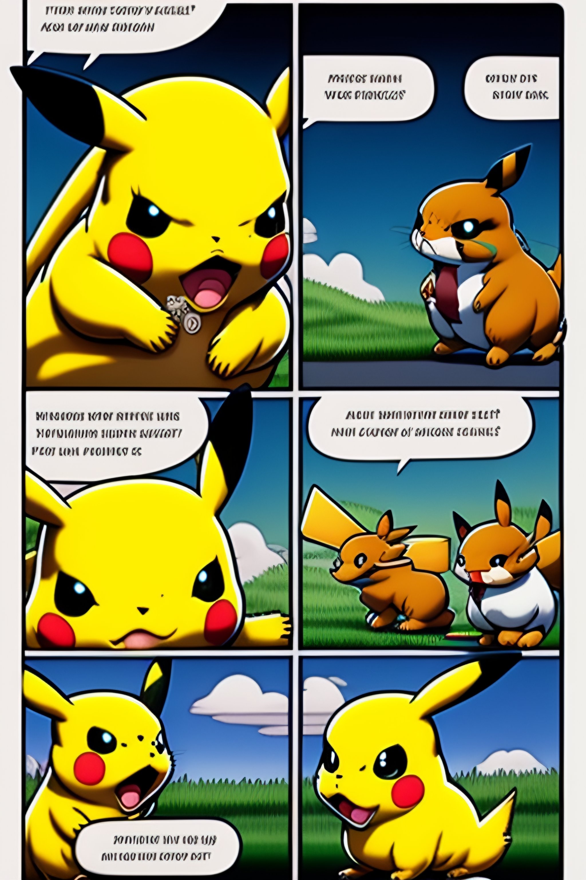Lexica - The second panel could show Pikachu coming across a group of ...