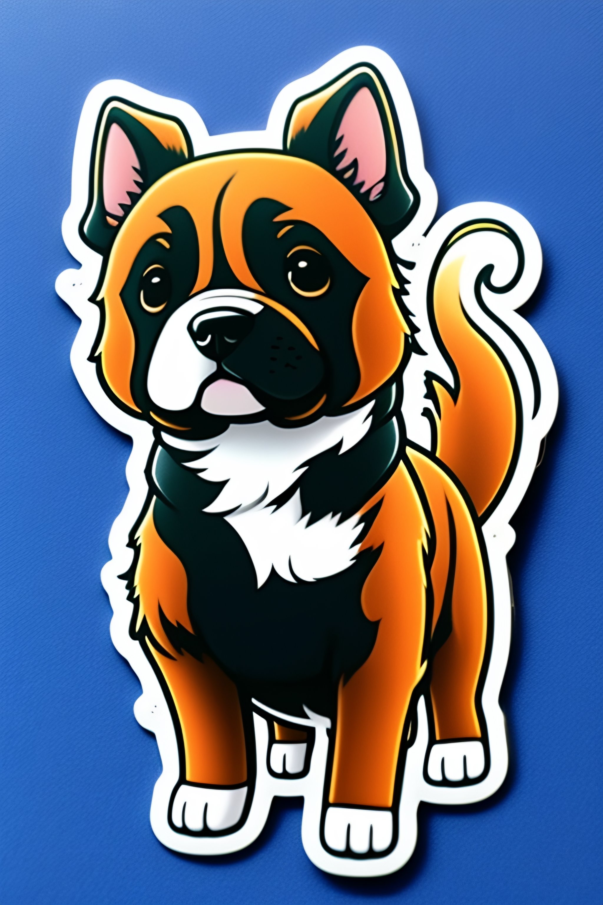 Lexica - Cute anime dog sticker, anime style, solid backgound color