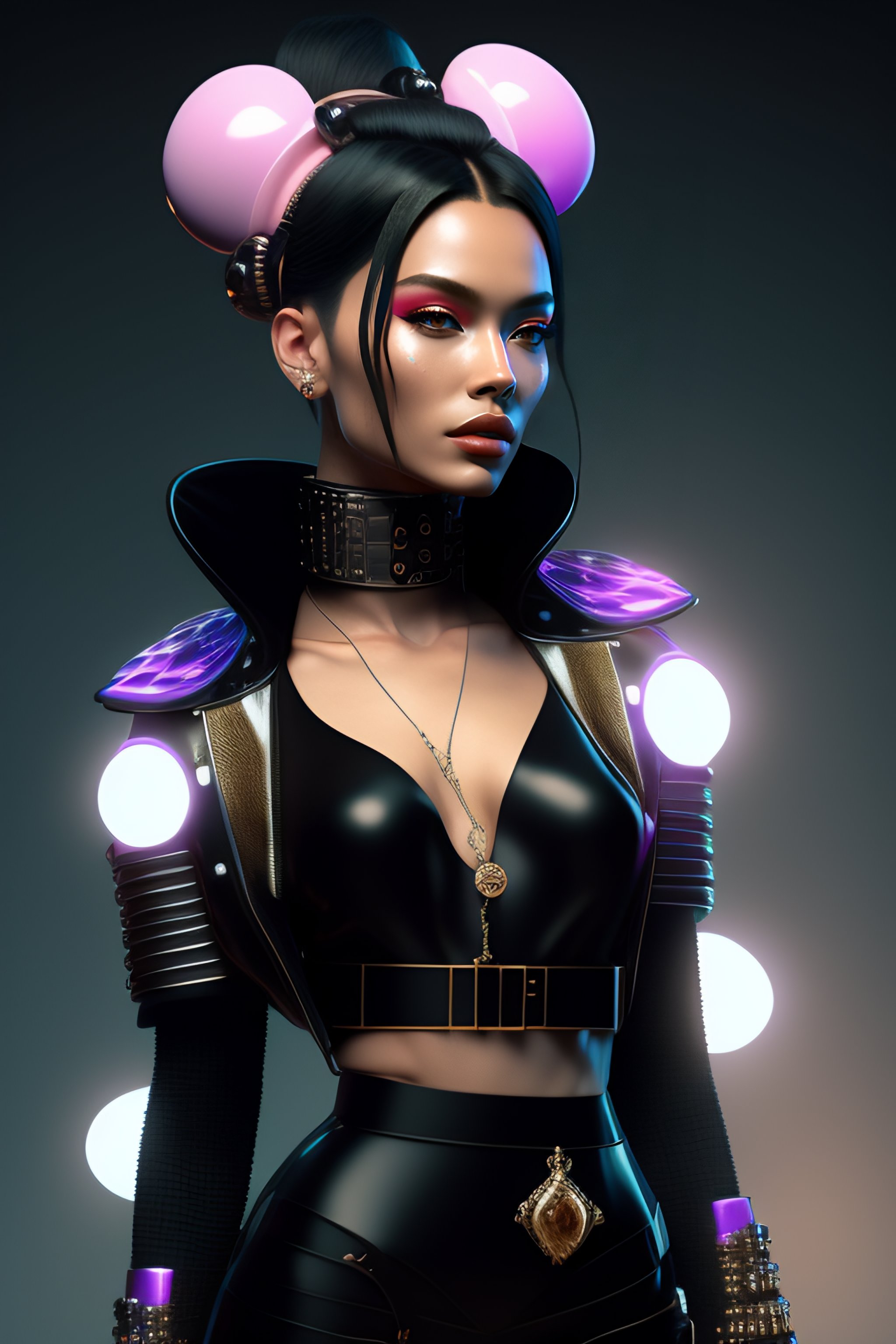 Lexica - An epic non - binary model, subject wearing a belt made out of computer mice, grungy ...