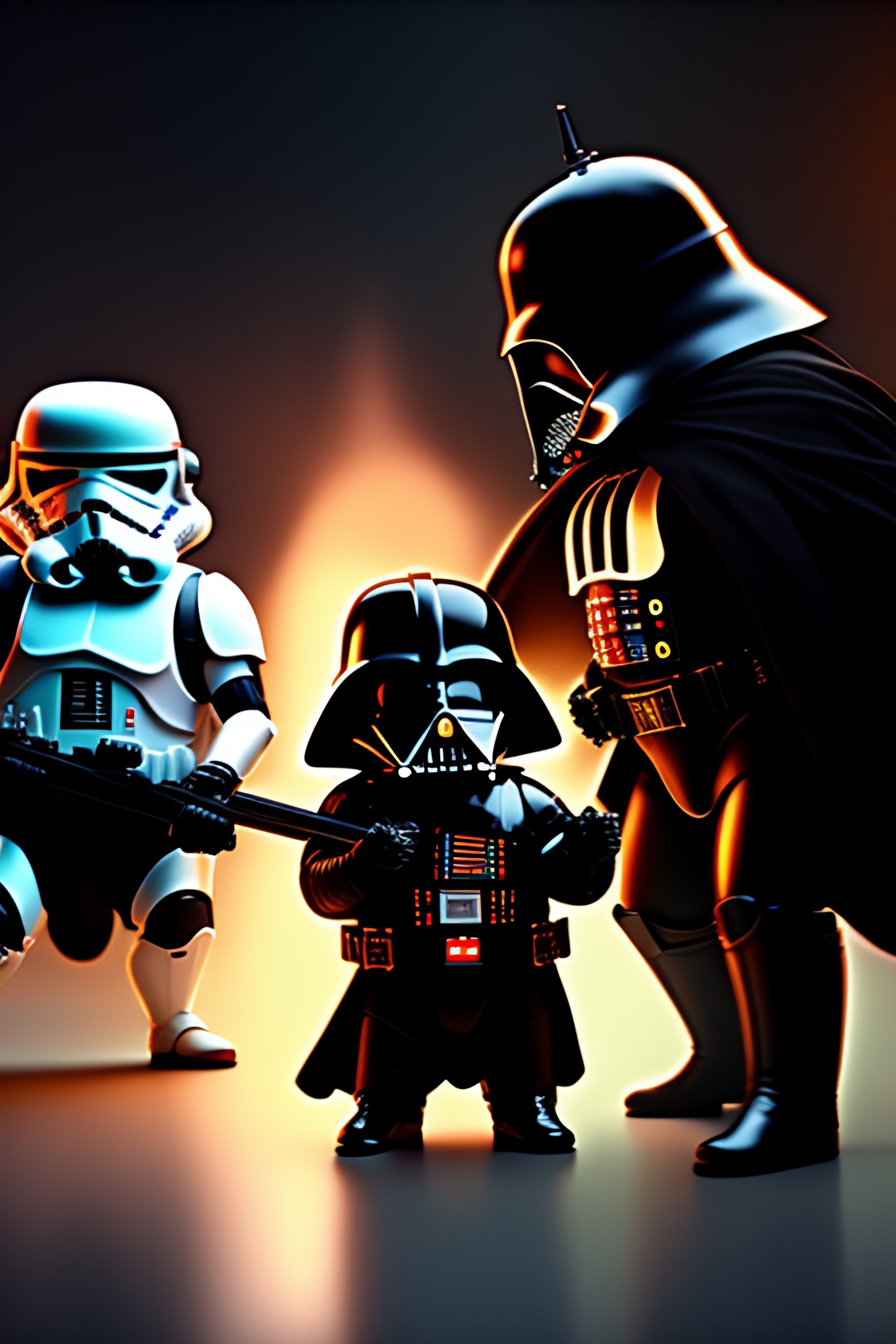 Lexica - Little fat Darth Vader dancing and Stormtroopers, hd