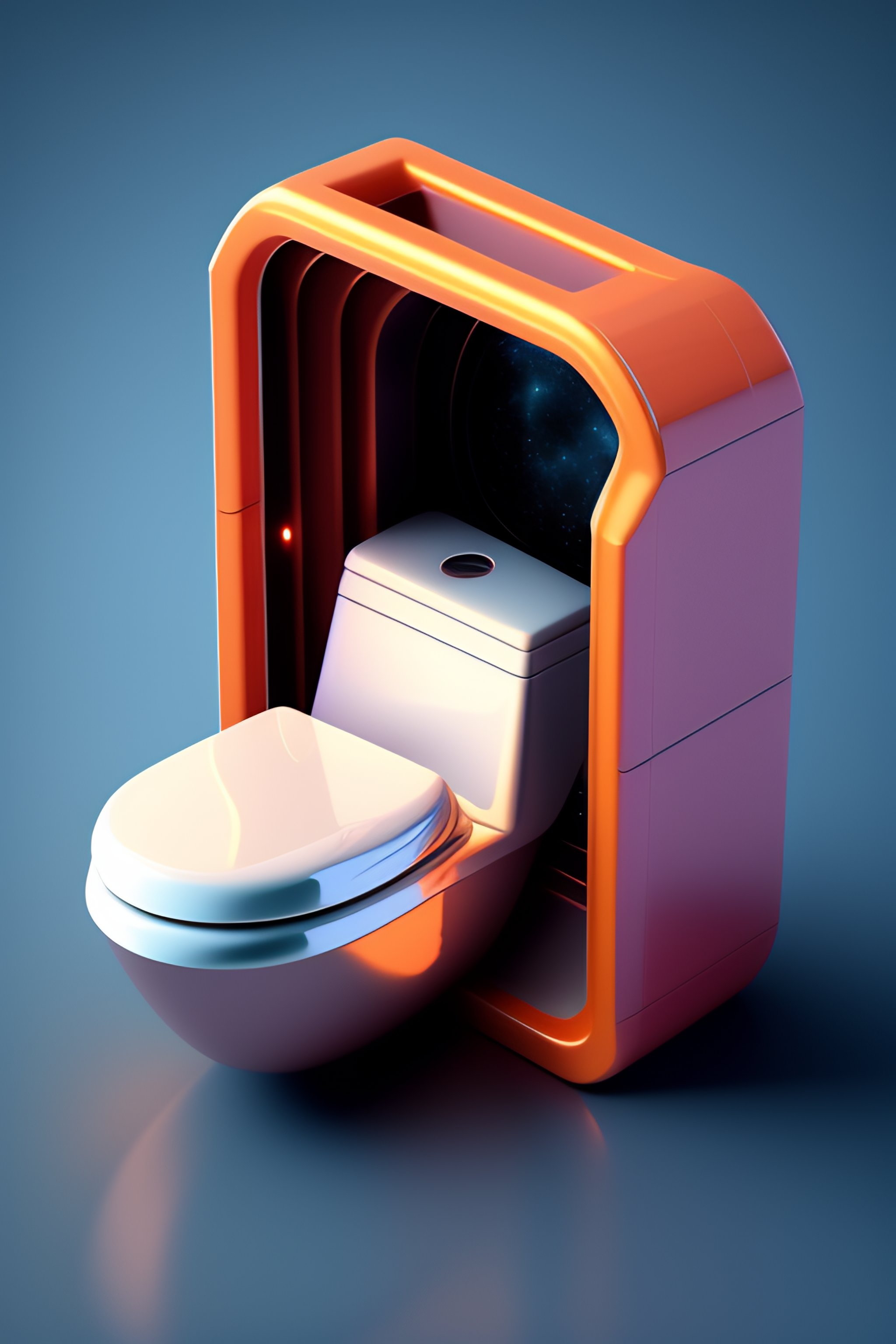 Lexica - 3d isometric image of a toilet in a spaceship in star-wars