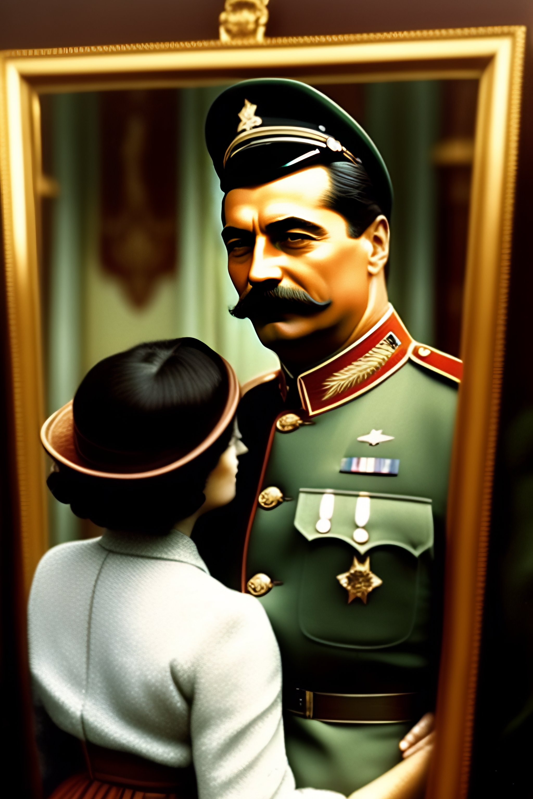 Lexica - Joseph Stalin hugs beautiful girls old photo